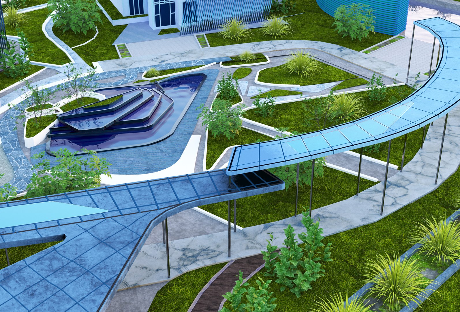 Sculpted Serenity Contemporary Park Design 3D - TurboSquid 2198416