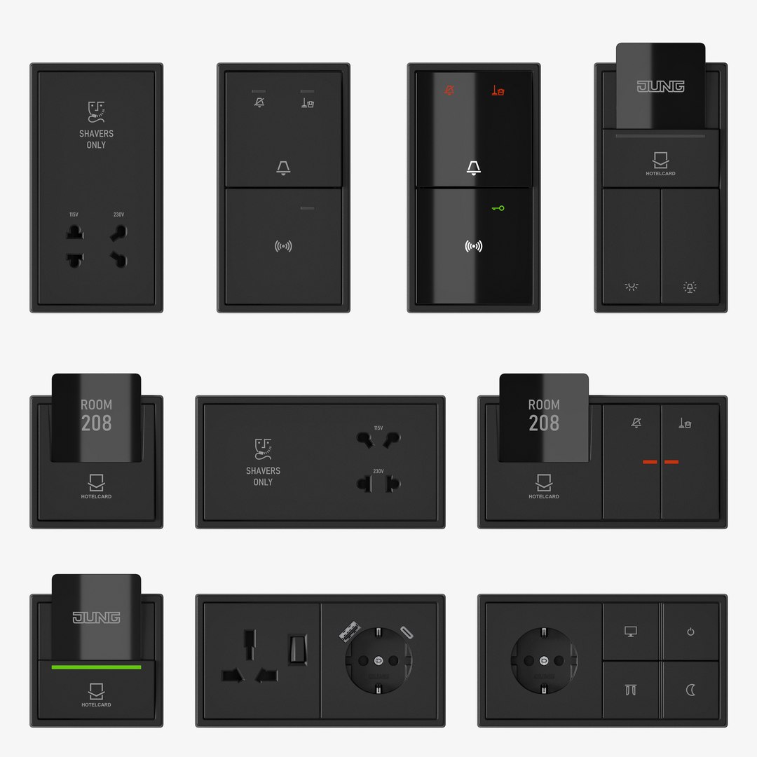 JUNG LS 990 Hospitality Kit 34 Items 3D Model - TurboSquid 1990670