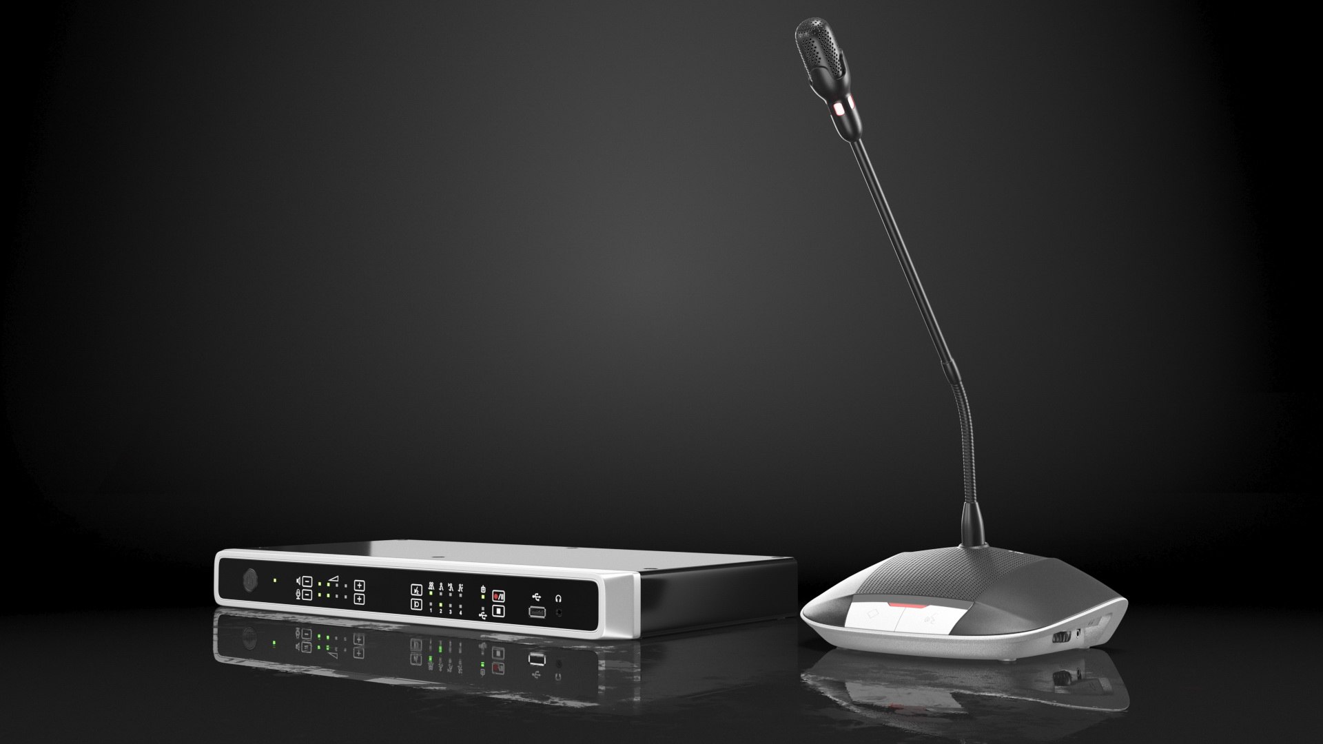 3D Model Conference System Control Unit With Microphone - TurboSquid ...