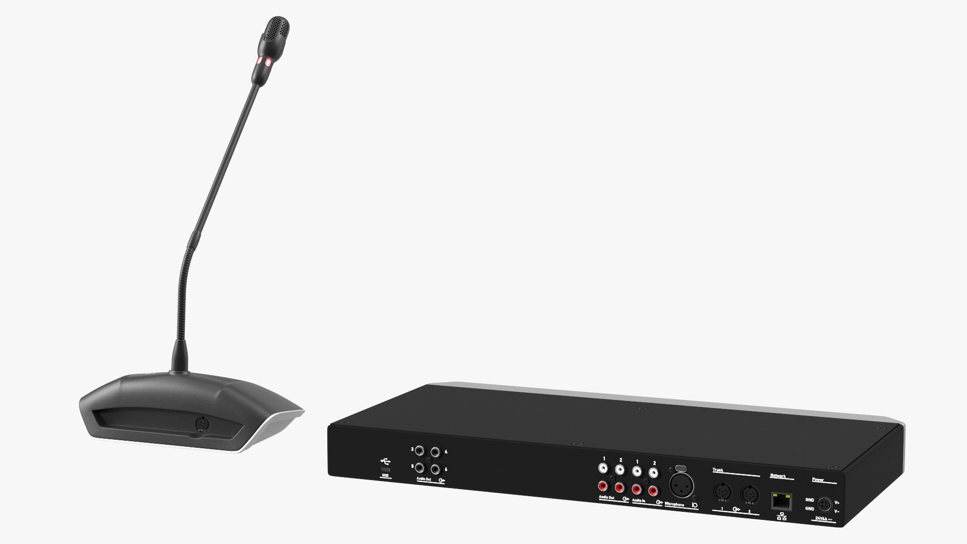 3D model Conference System Control Unit with Microphone - TurboSquid ...