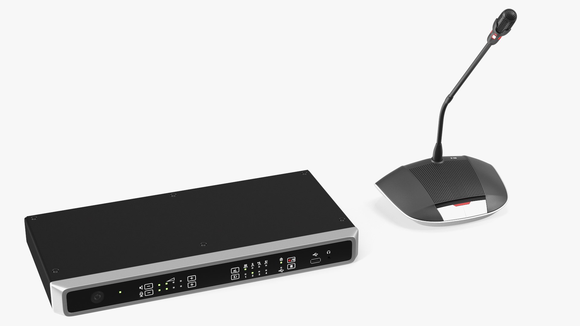 3D model Conference System Control Unit with Microphone - TurboSquid ...