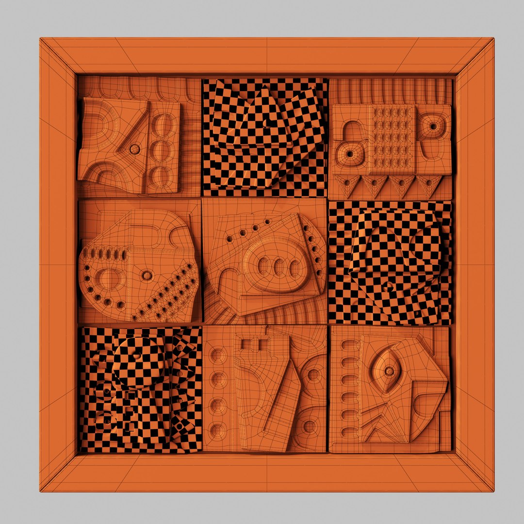 Panel decorative cube square n1 3D model - TurboSquid 1739125