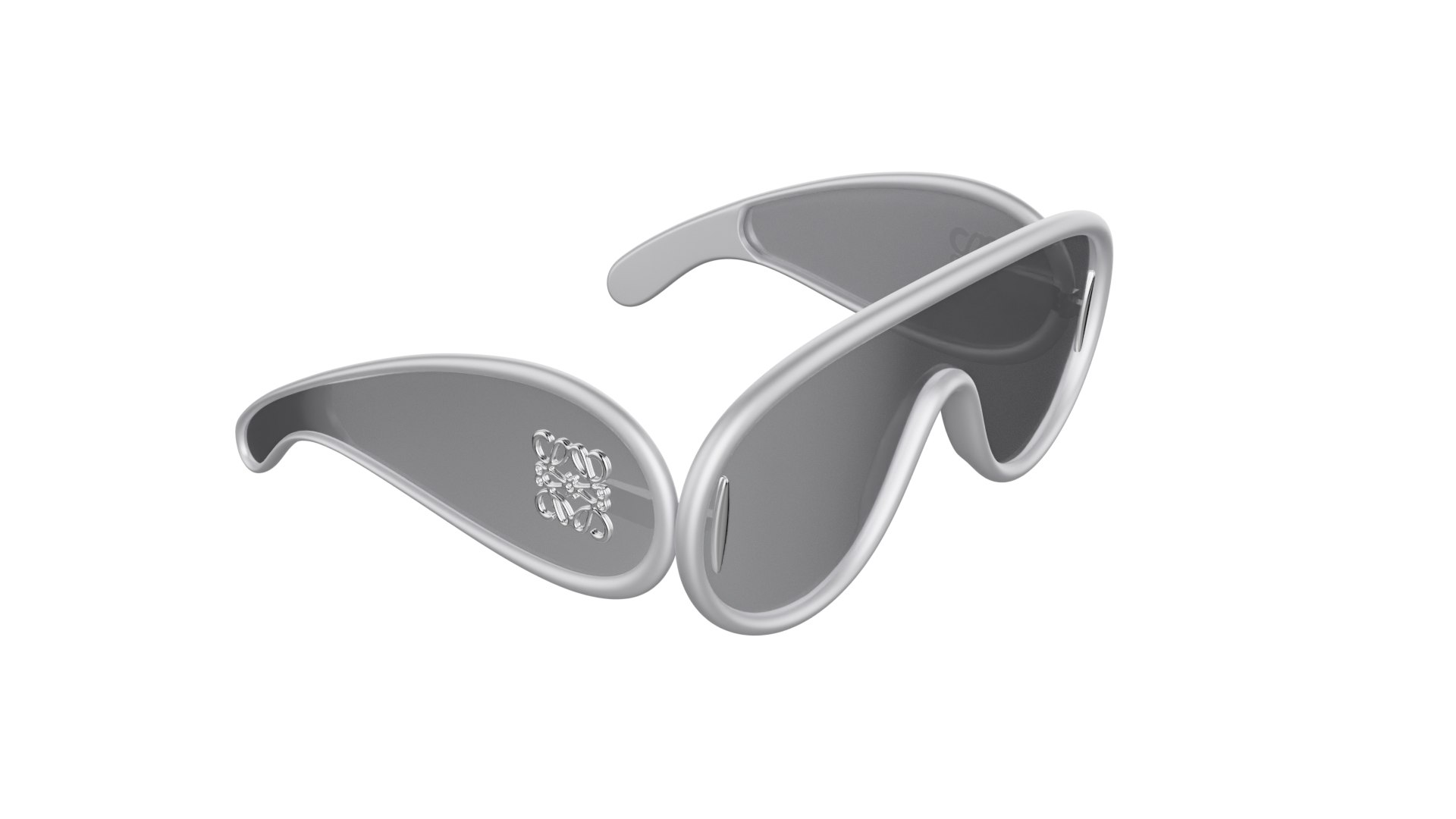LOEWE Wave Mask Sunglasses Silver 3D Model - TurboSquid 2120542