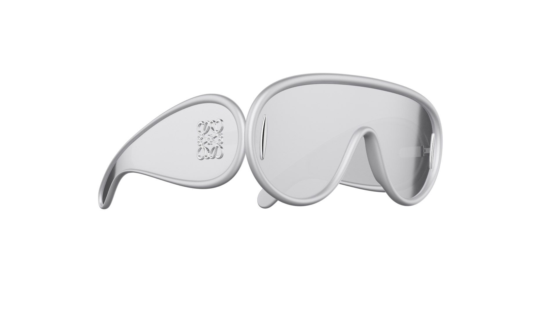 LOEWE Wave Mask Sunglasses Silver 3D Model - TurboSquid 2120542