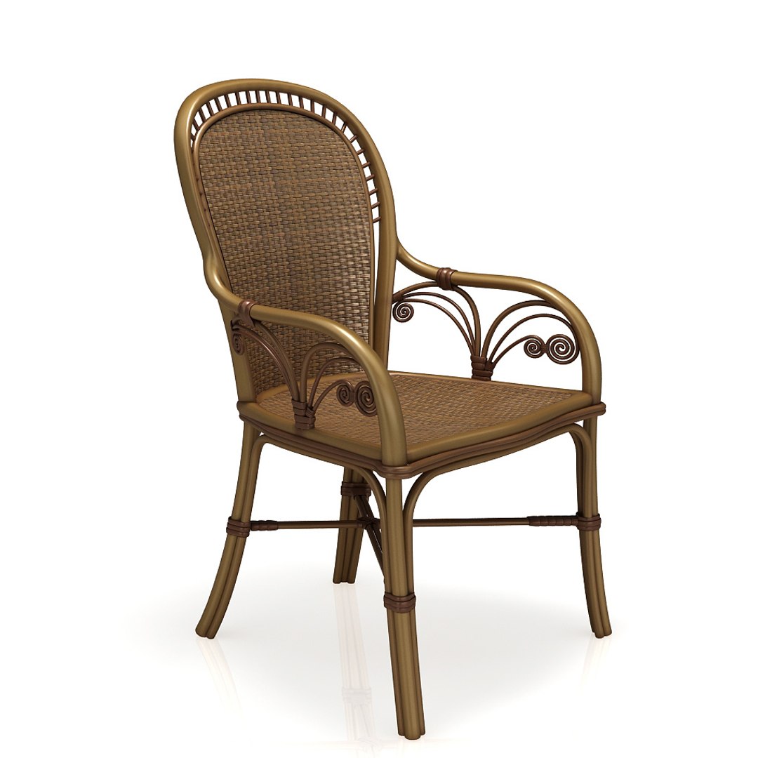 Rattan Table Desk Chair 3d 3ds