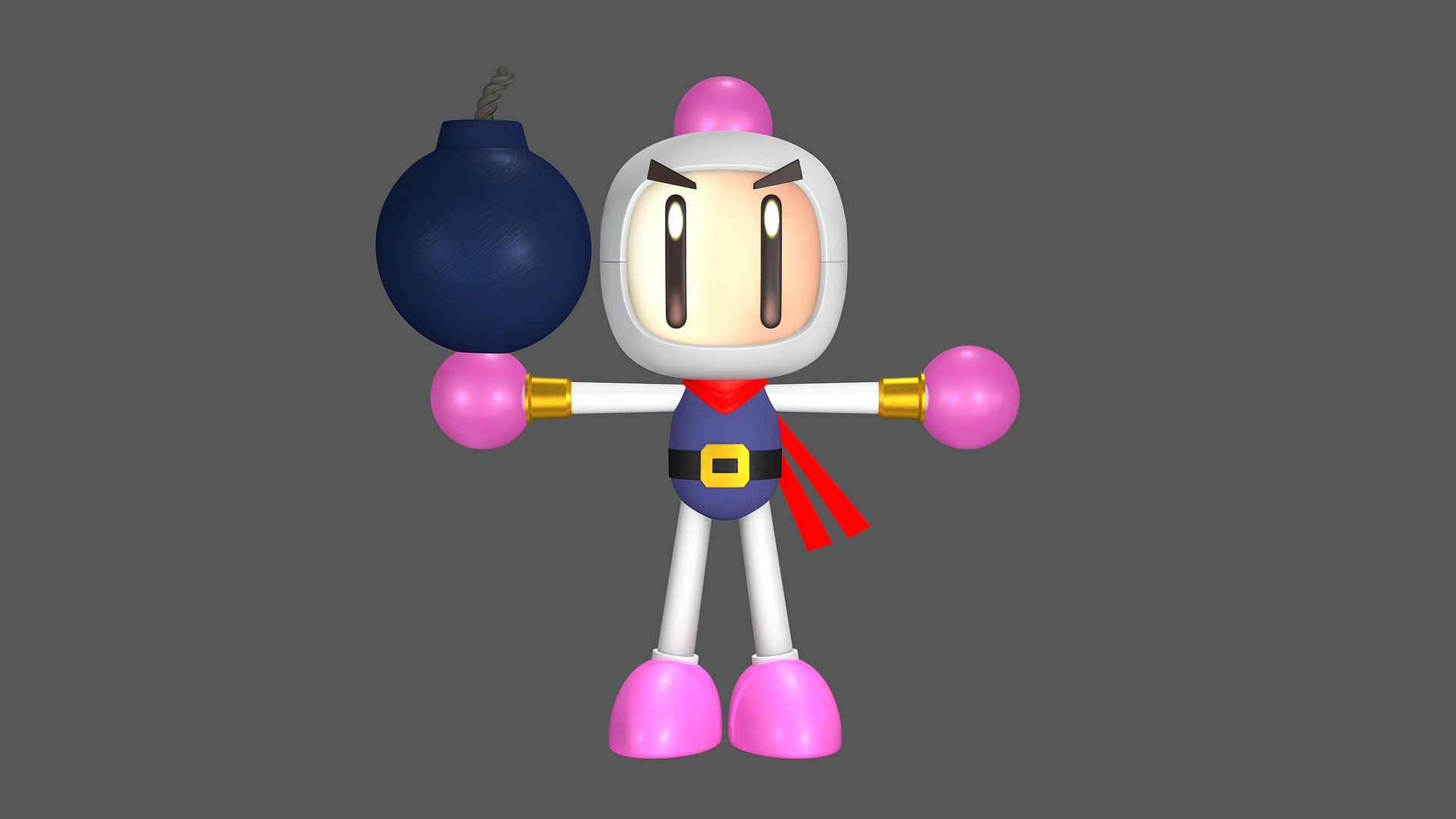 White Bomberman Smashified Character 8K model - TurboSquid 2153613