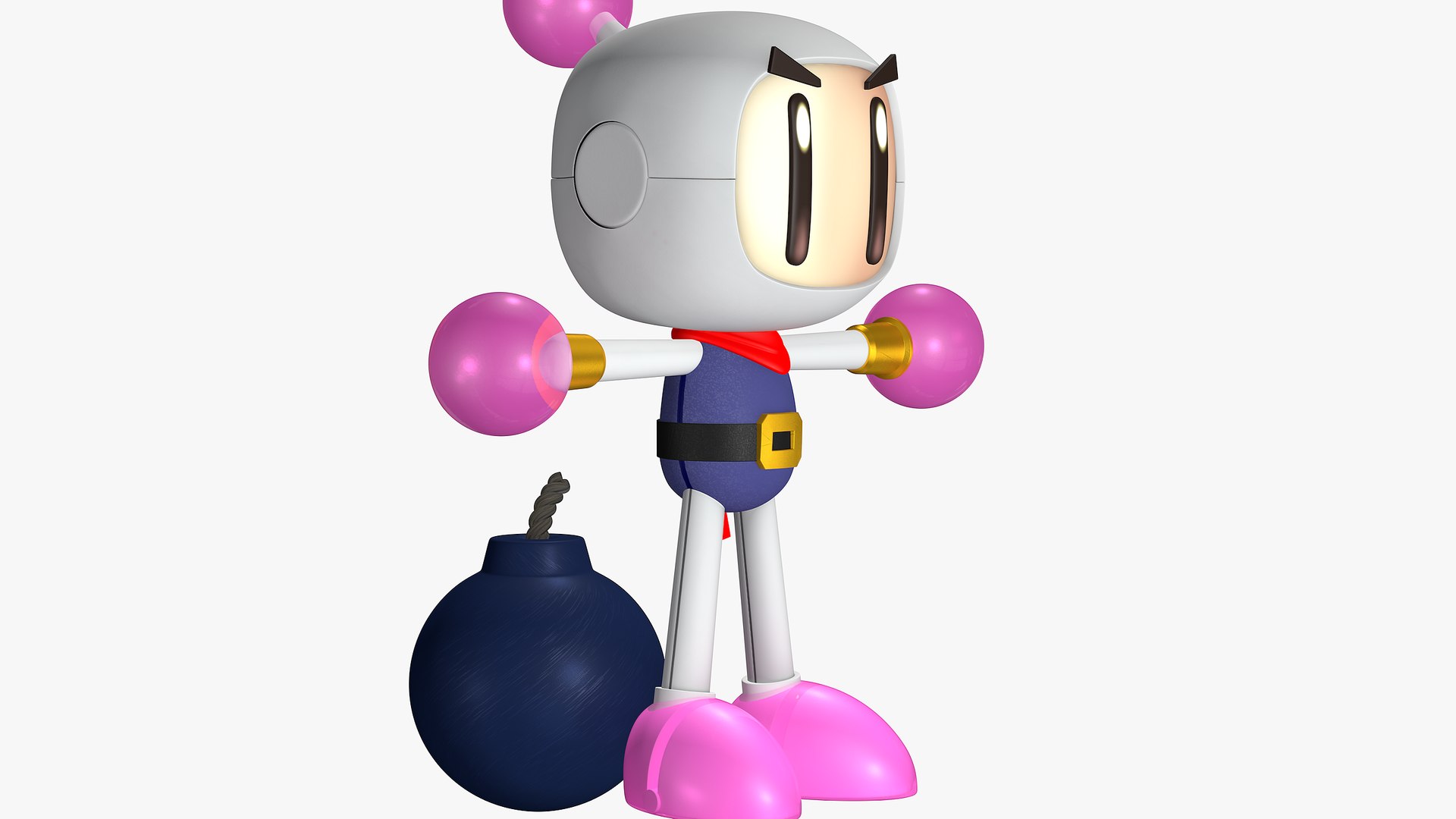 White Bomberman Smashified Character 8K Model - TurboSquid 2153613