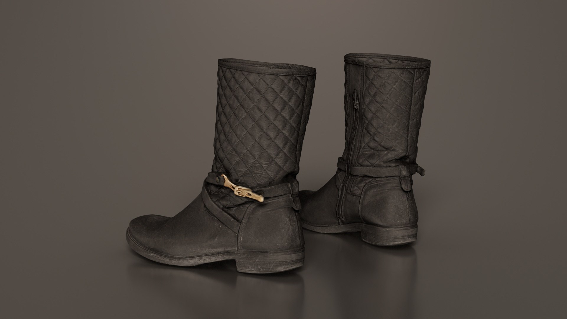3D Decorated Buckle Boots Remastered - TurboSquid 2360987
