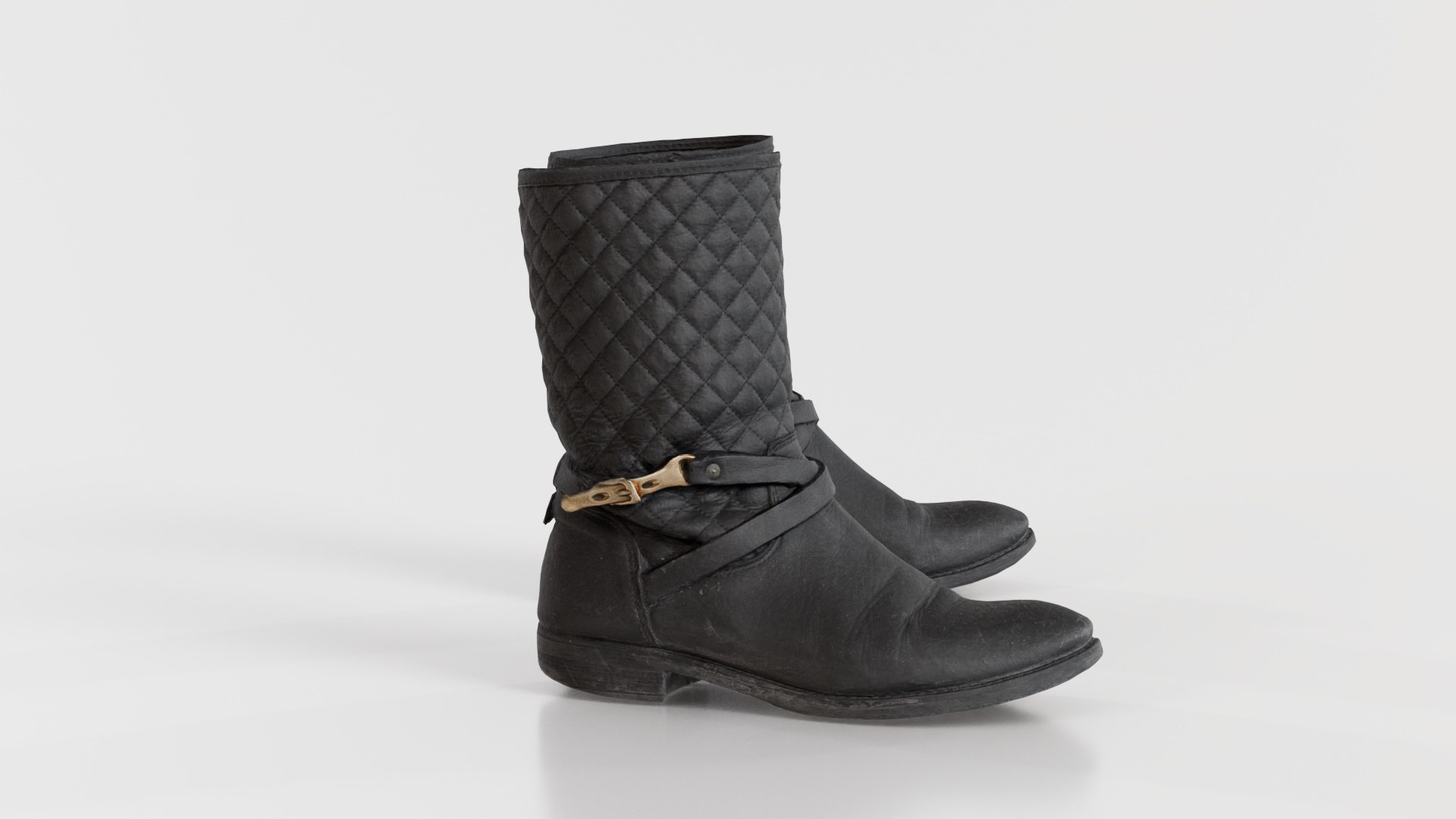 3D Decorated Buckle Boots Remastered - TurboSquid 2360987