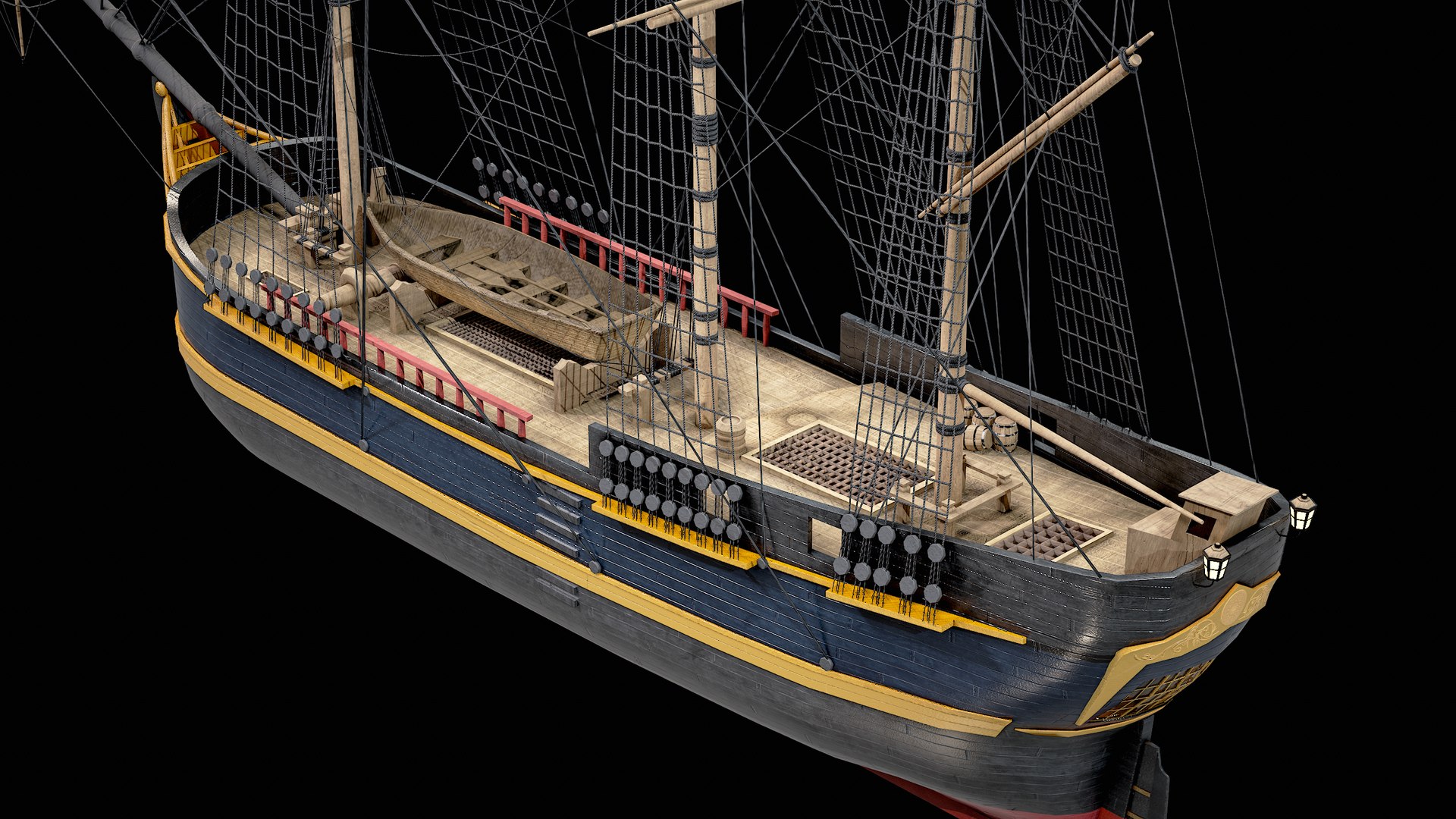 3D HMS Bounty Full-Rigged Sailing Ship PBR - TurboSquid 2065797
