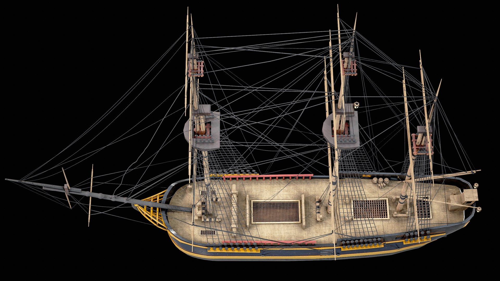 3D HMS Bounty Full-Rigged Sailing Ship PBR - TurboSquid 2065797