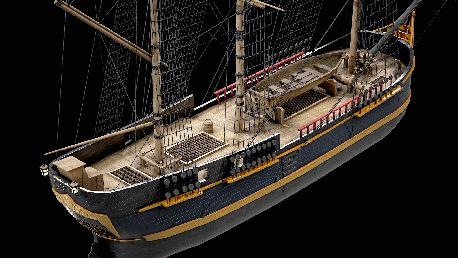 3D HMS Bounty Full-Rigged Sailing Ship PBR - TurboSquid 2065797
