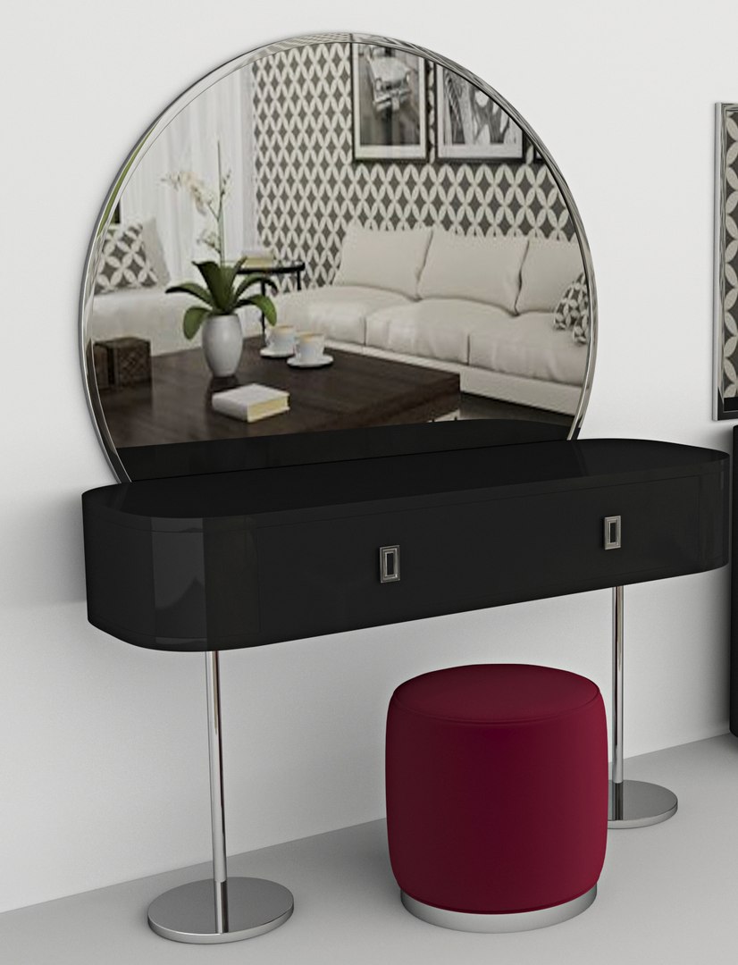 MakeUp Table And Console Set 3D - TurboSquid 1820037