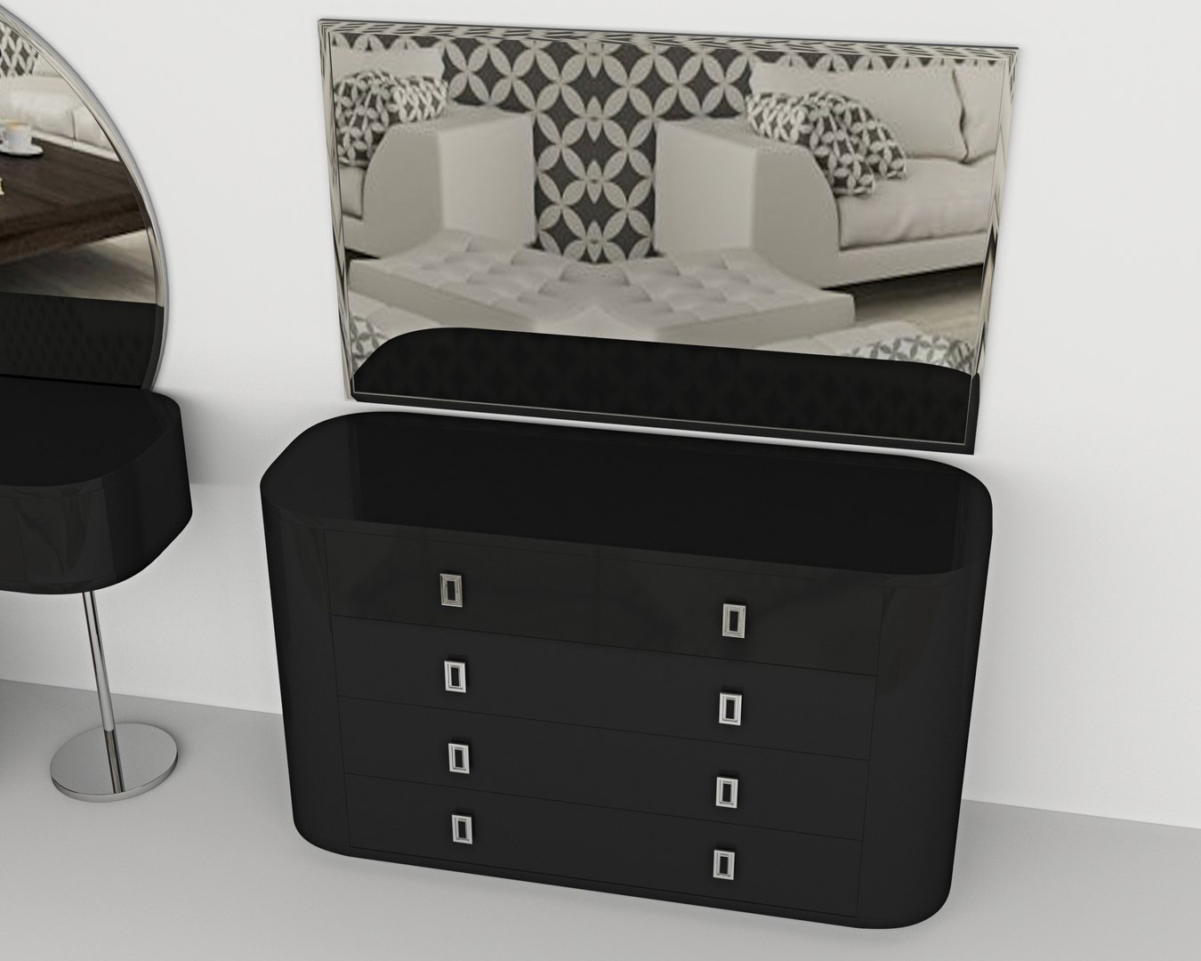 MakeUp Table And Console Set 3D - TurboSquid 1820037