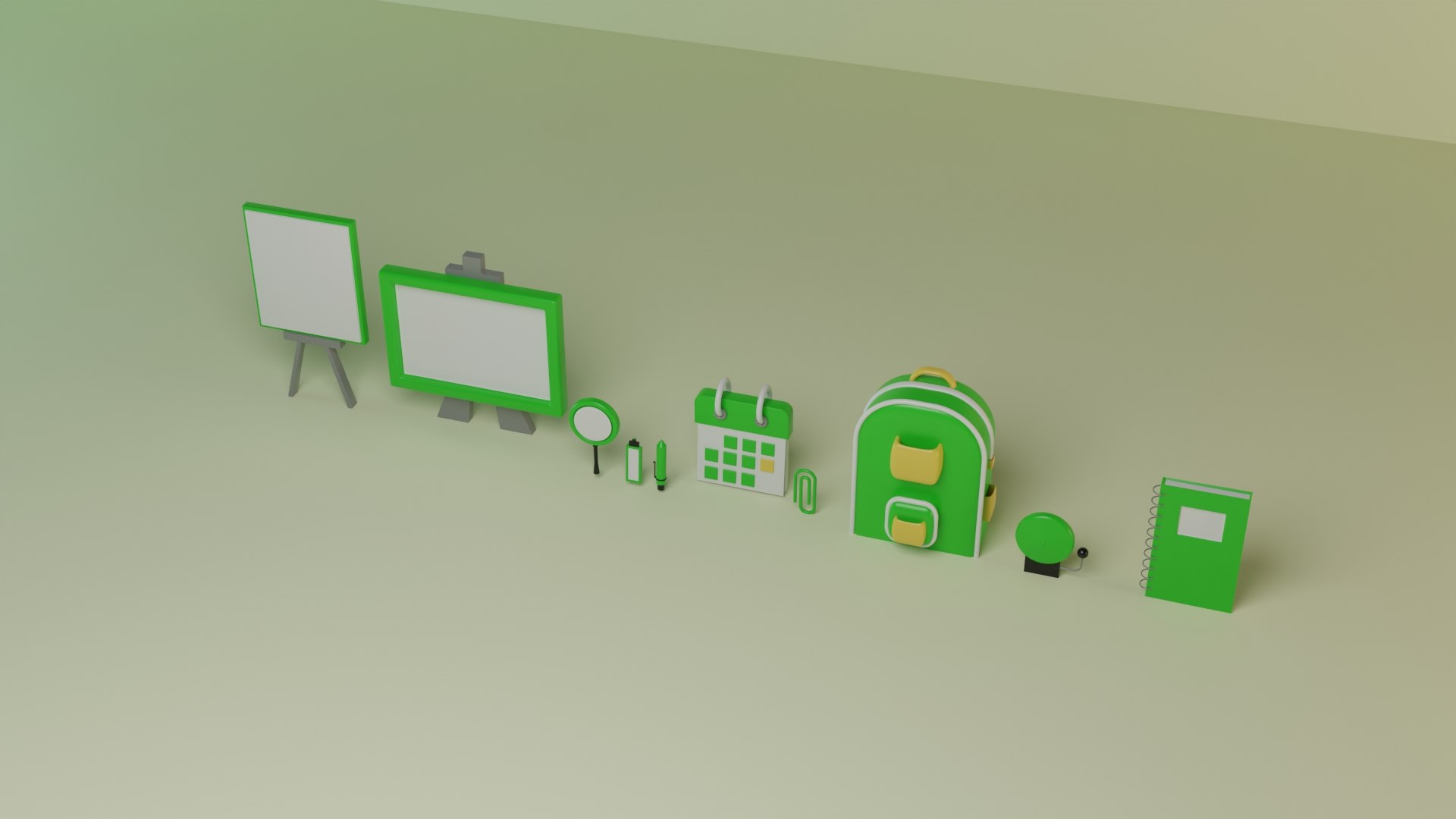 3D Model Back To School Supply Objects Set - TurboSquid 2108994