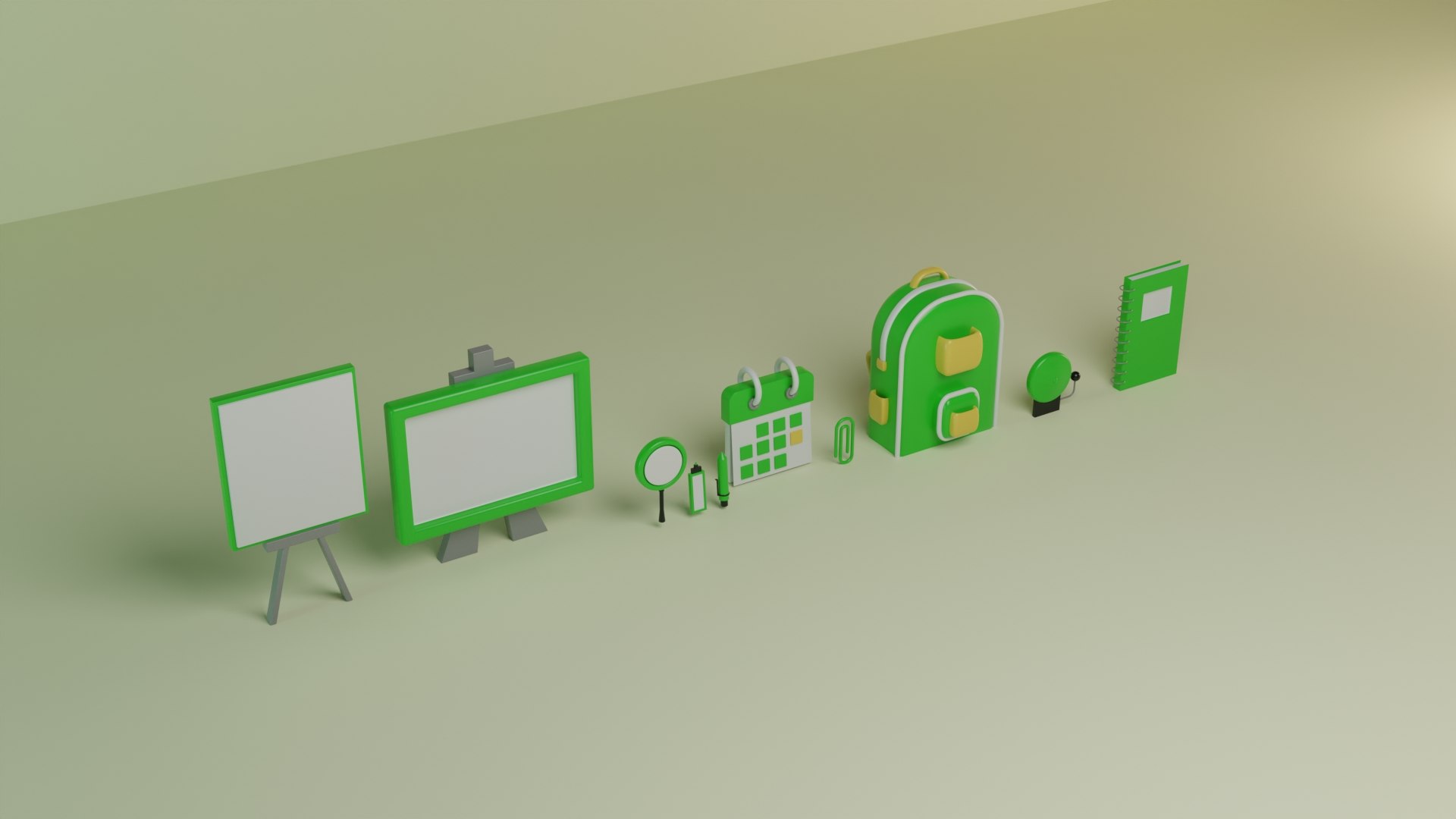 3D Model Back To School Supply Objects Set - TurboSquid 2108994