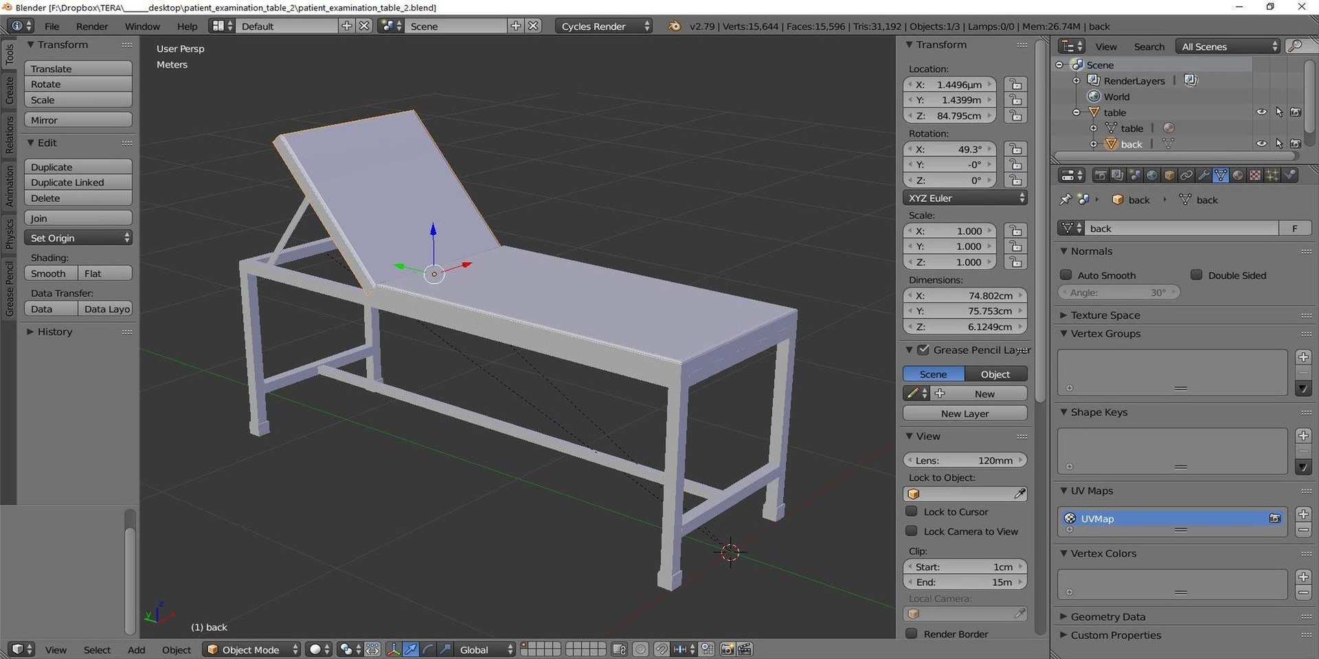3D Patient Examination Table 2 Model - TurboSquid 1637883
