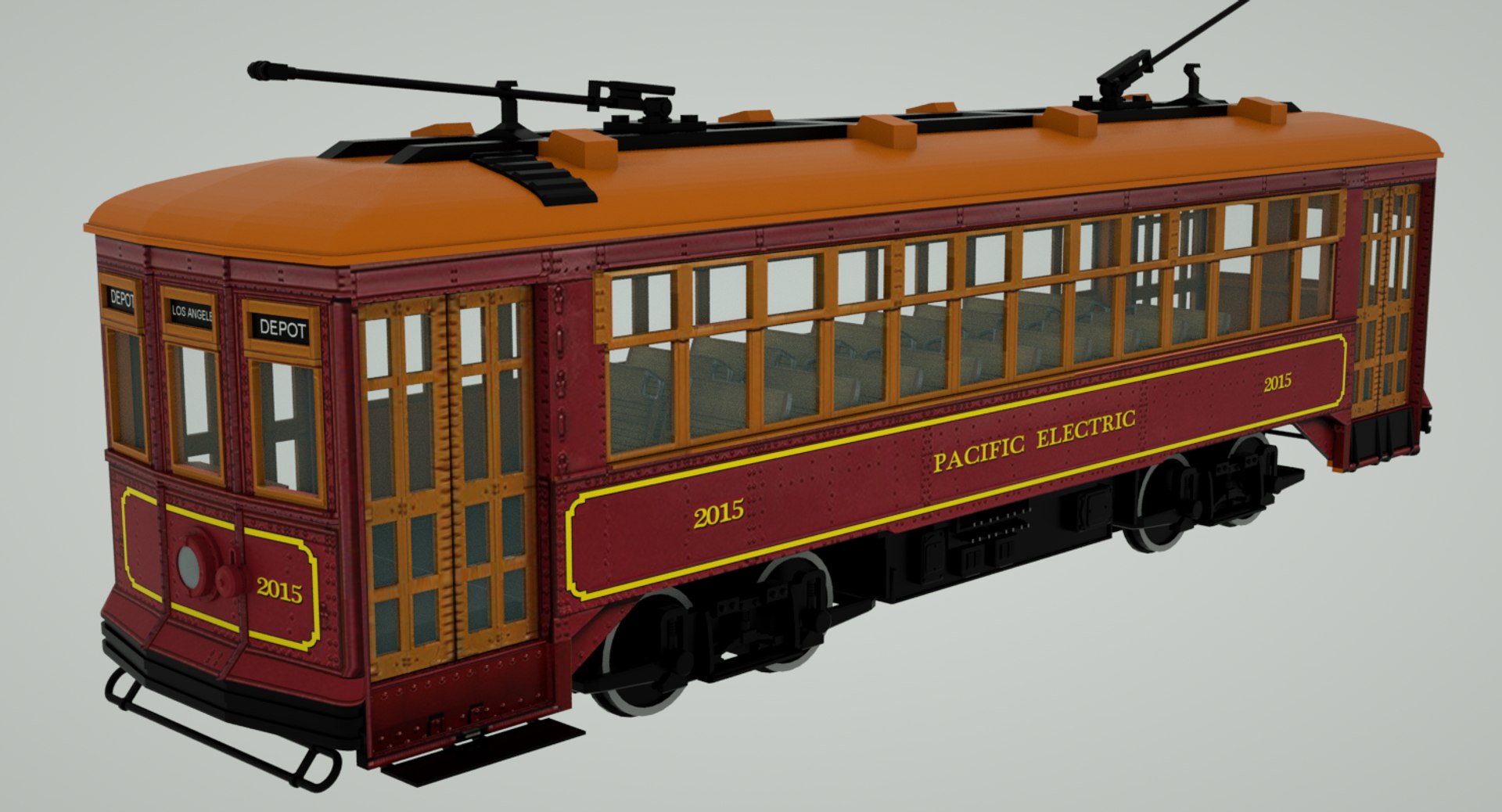 Pacific Electric Streetcar 2015 3D Model | 1147676 | TurboSquid