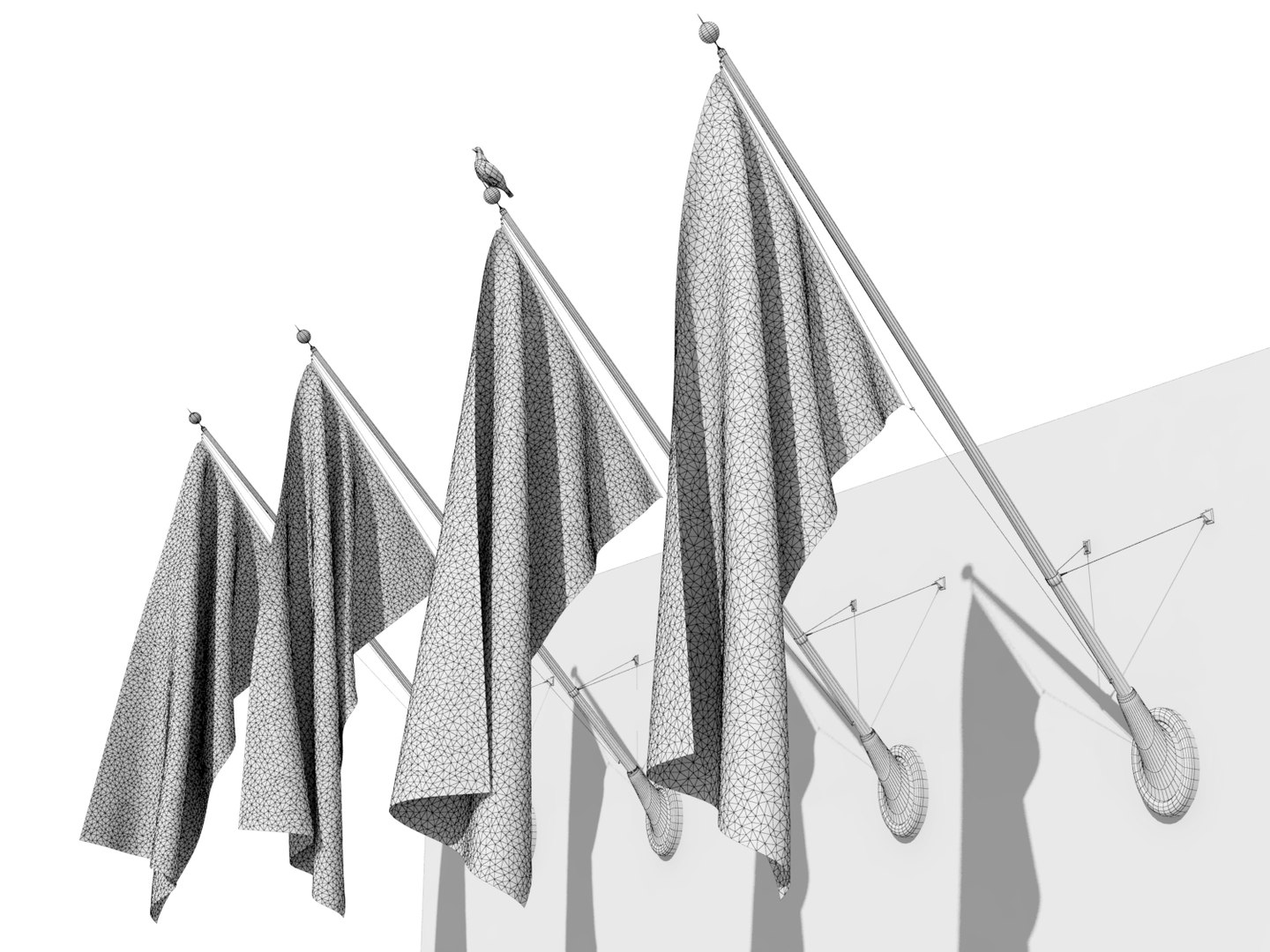 3d model flag facade set