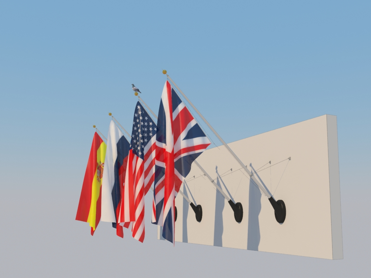 3d model flag facade set