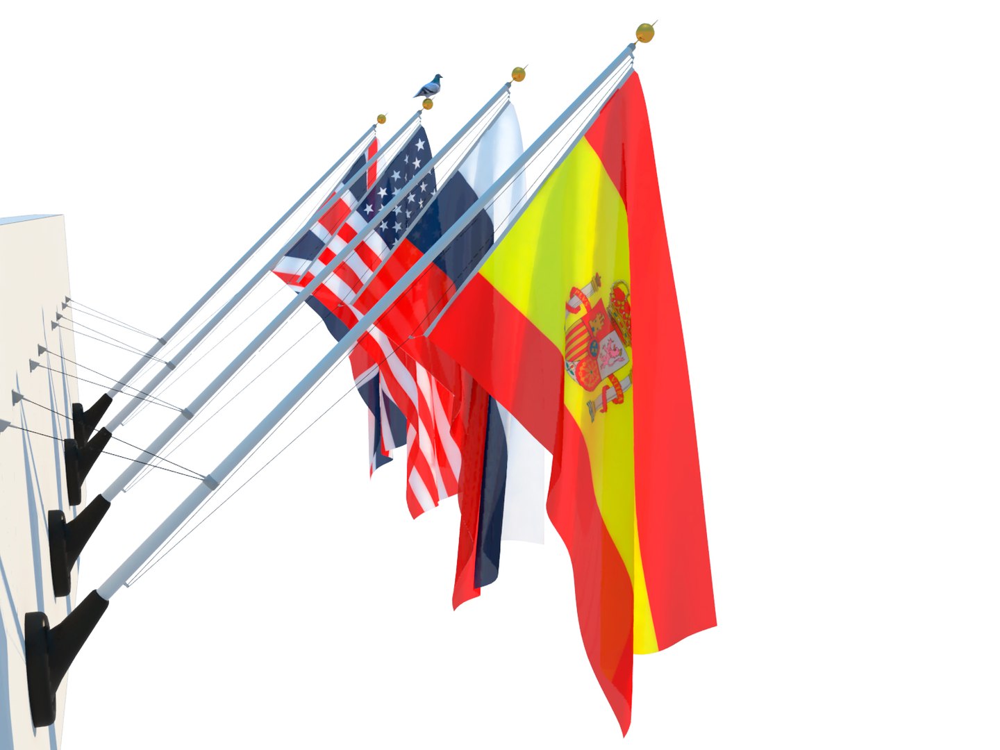 3d model flag facade set