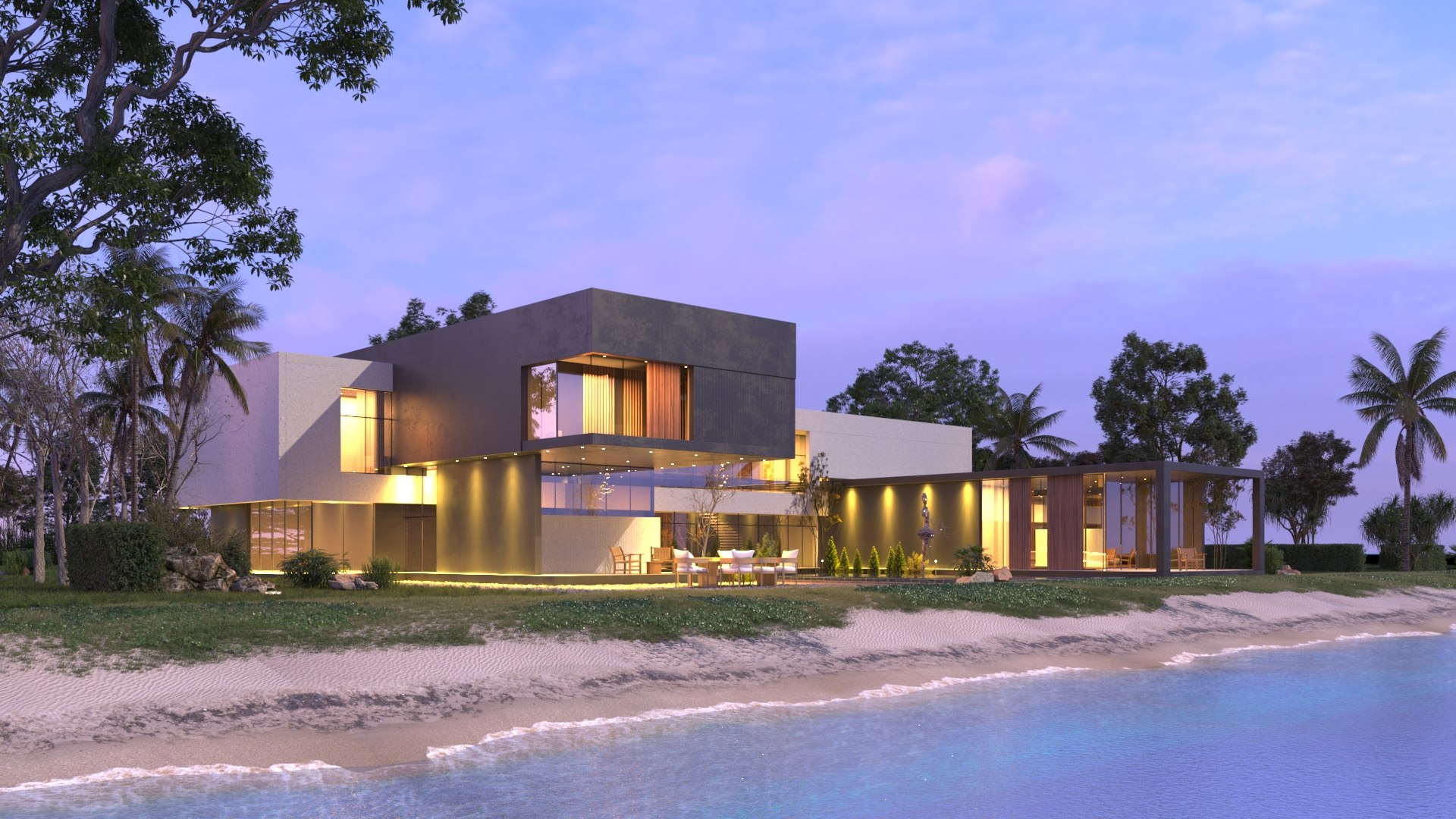 VALUE PACK OFFER Modern Beach Houses Villas Model - TurboSquid 1990178
