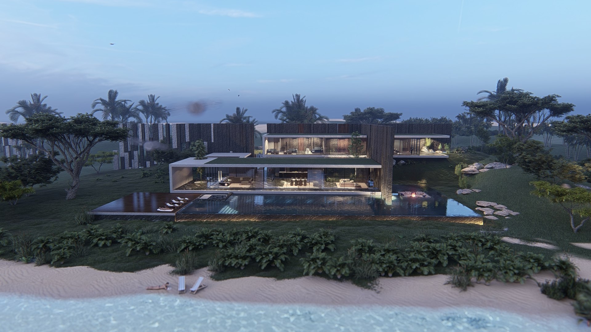 VALUE PACK OFFER Modern Beach Houses Villas Model - TurboSquid 1990178