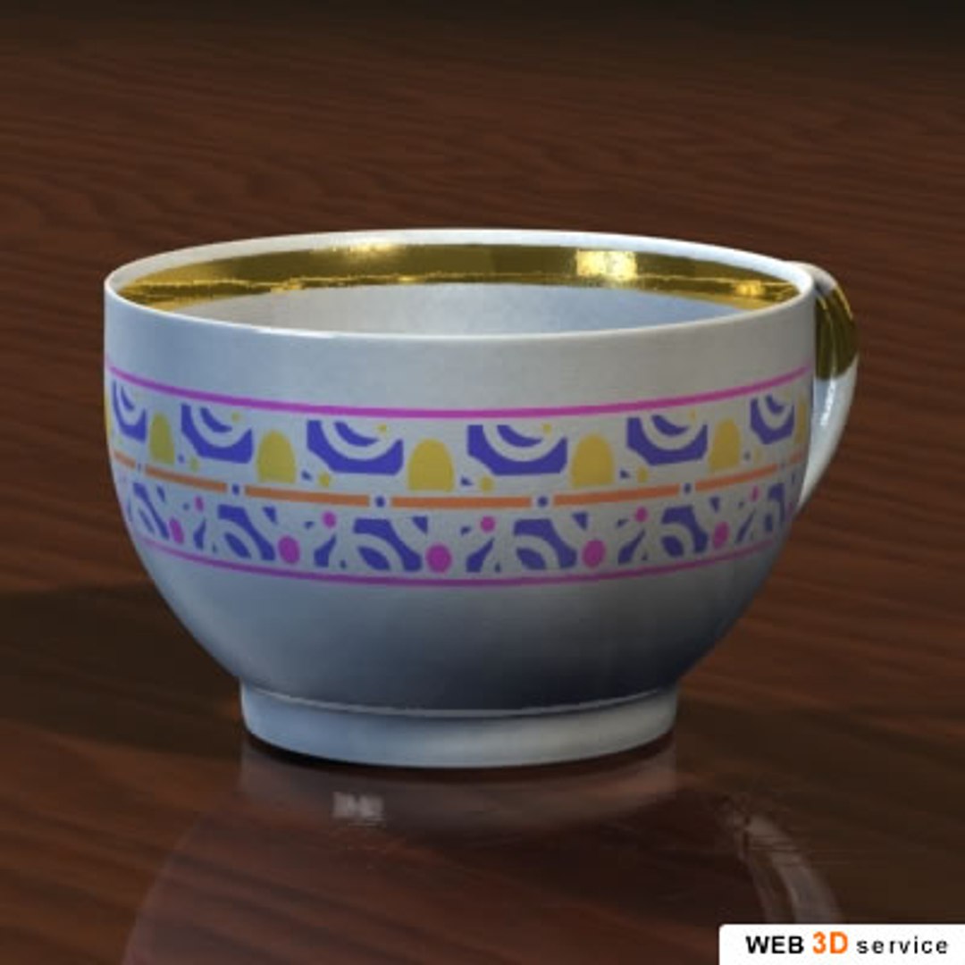 3d cup photorealistic shaders model