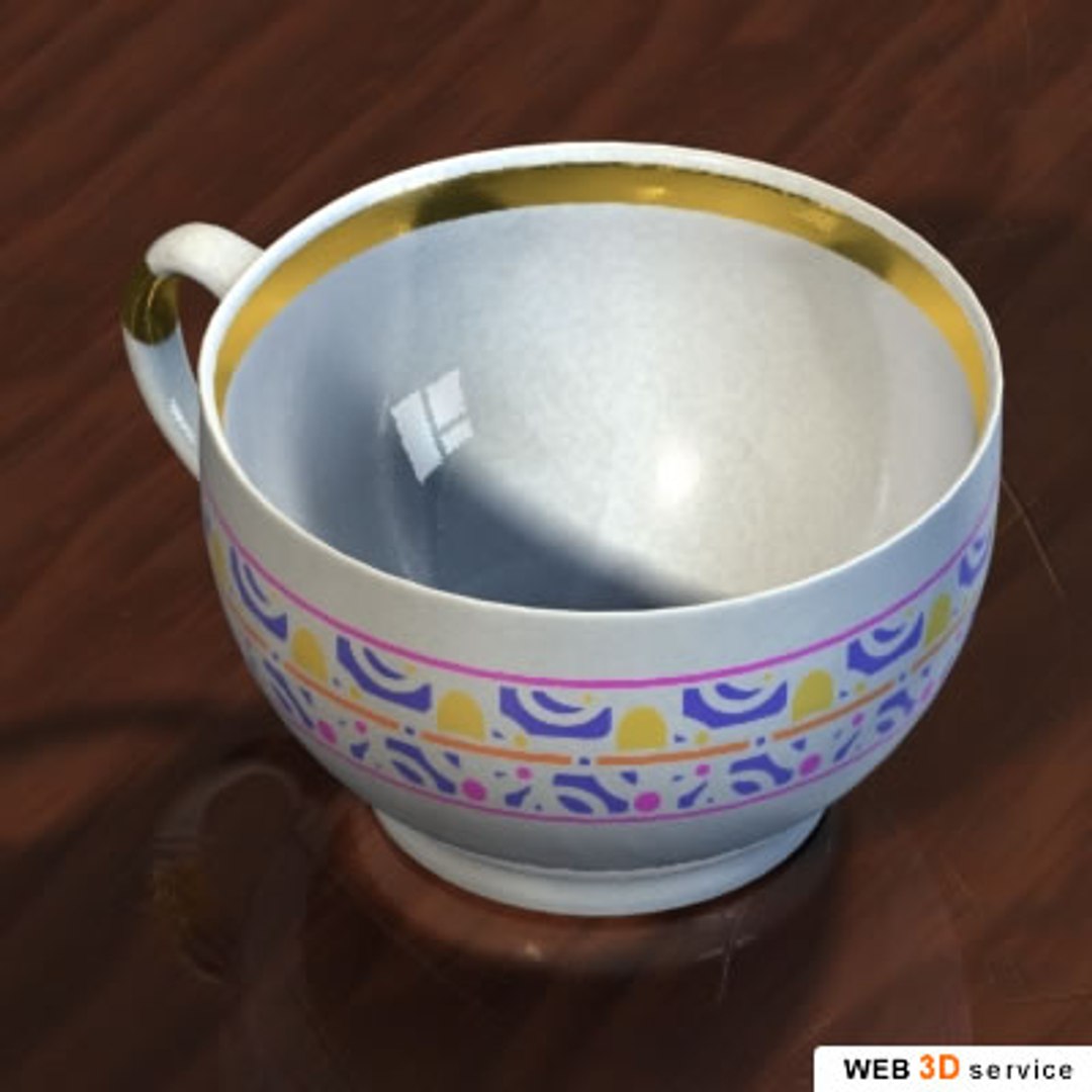 3d cup photorealistic shaders model