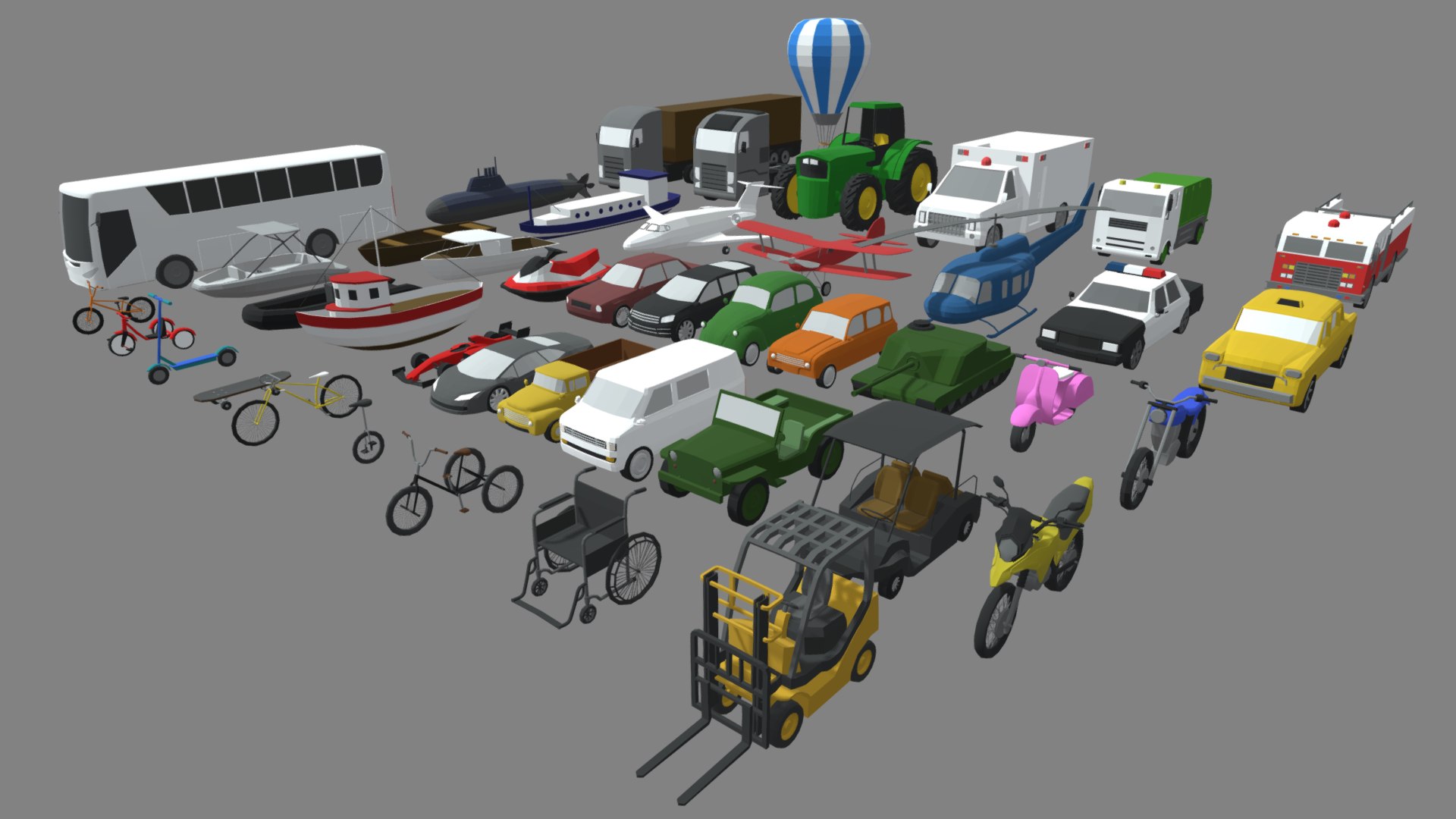 3D Low Poly Vehicle Pack 01 - TurboSquid 2180736