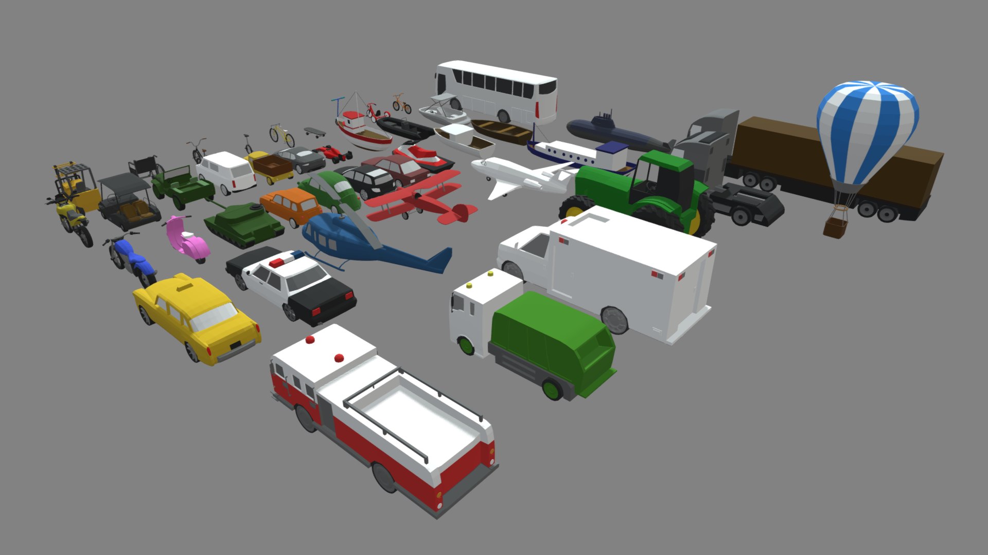 3D Low Poly Vehicle Pack 01 - TurboSquid 2180736