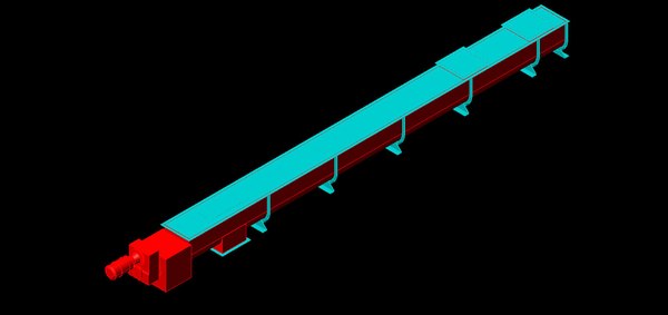 screw conveyor industrial 3d model