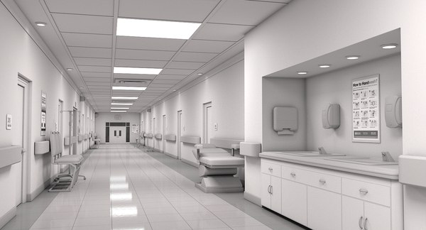 Hospital hallway 2 3D model - TurboSquid 1257354