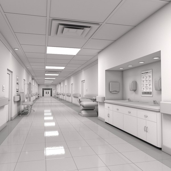 3d model hospital hallway