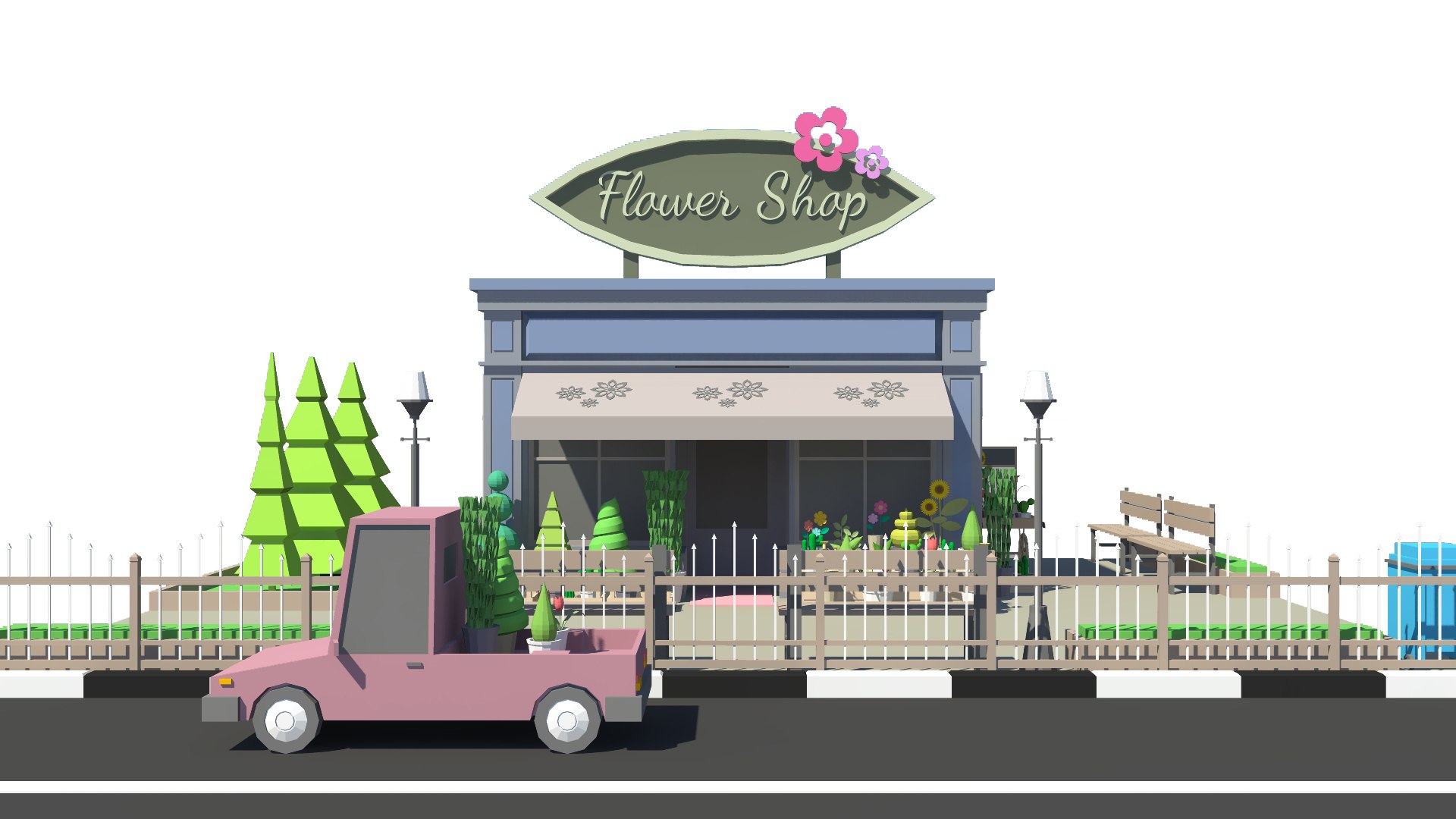 3D Shop Flower - TurboSquid 1393459