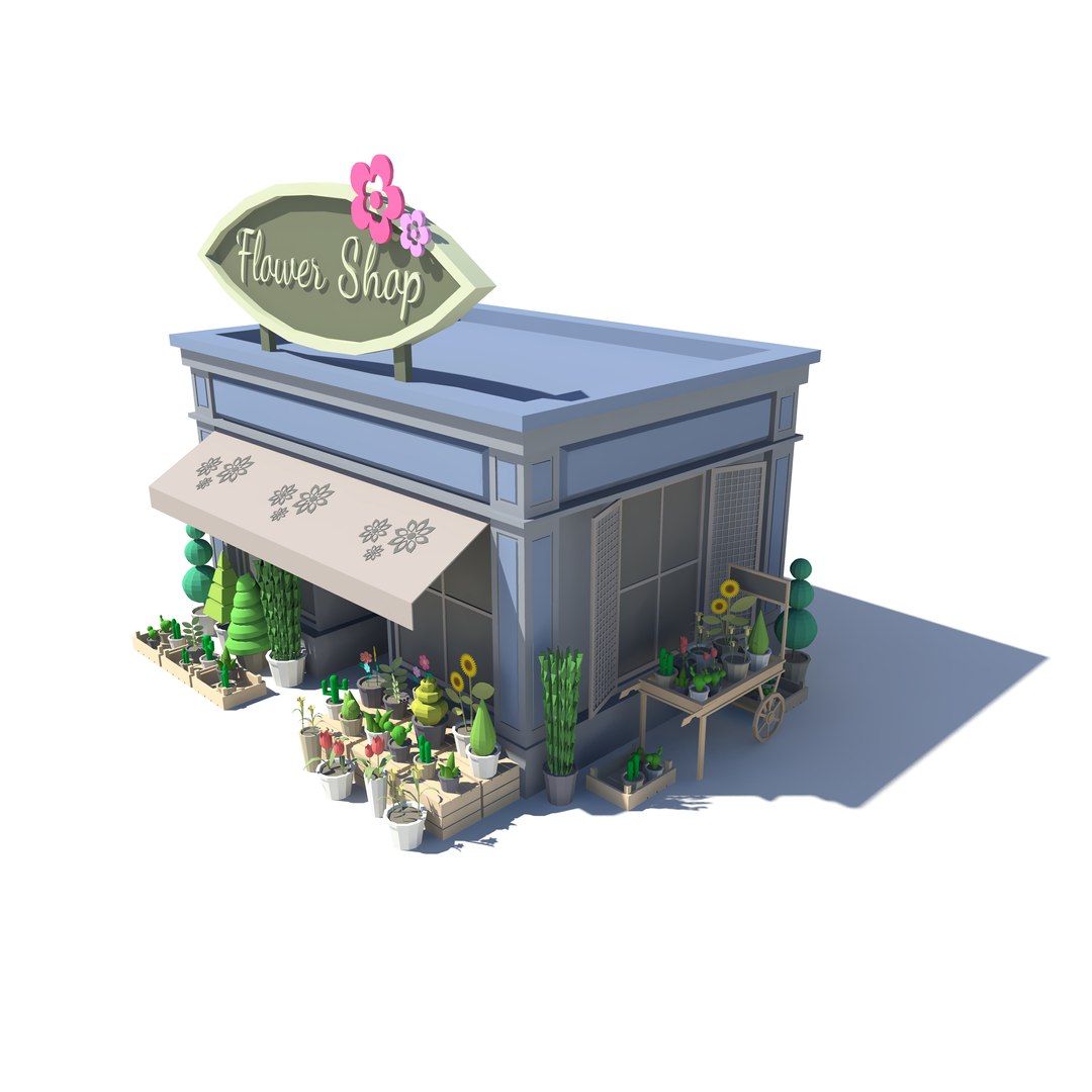 3D Shop Flower - TurboSquid 1393459