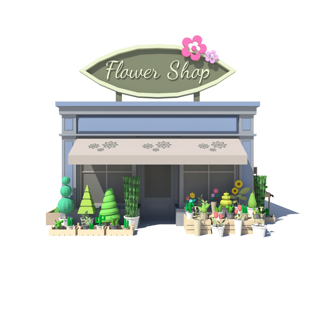3D Shop Flower - TurboSquid 1393459