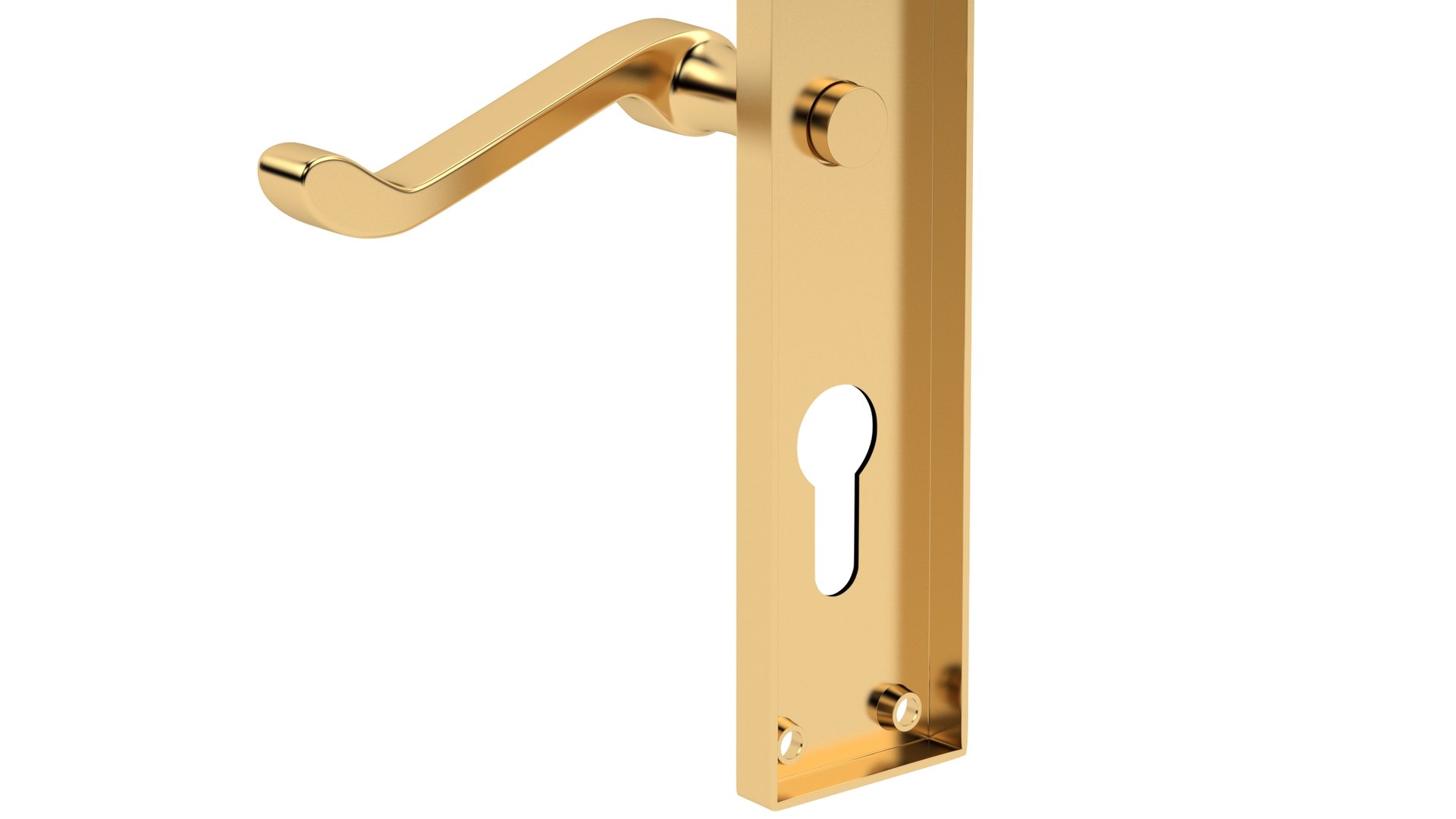 Victorian Scroll Door Handle Brass 3D Model - TurboSquid 1932496