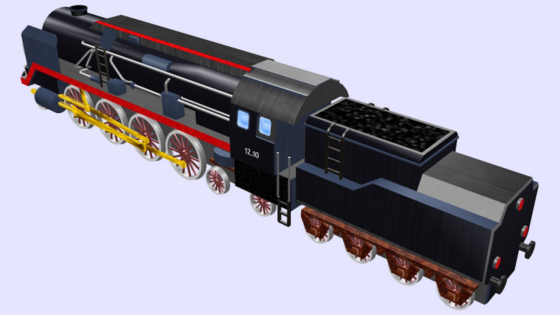 3D Model Steam Locomotive 12-10 - TurboSquid 1750384