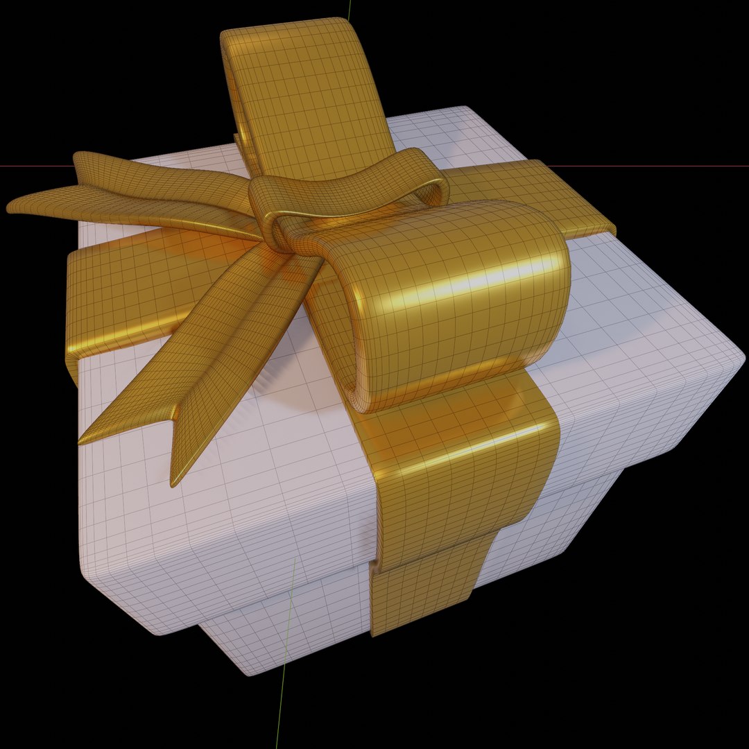 3D Giftbox Golden Ribbon Model - TurboSquid 2227523