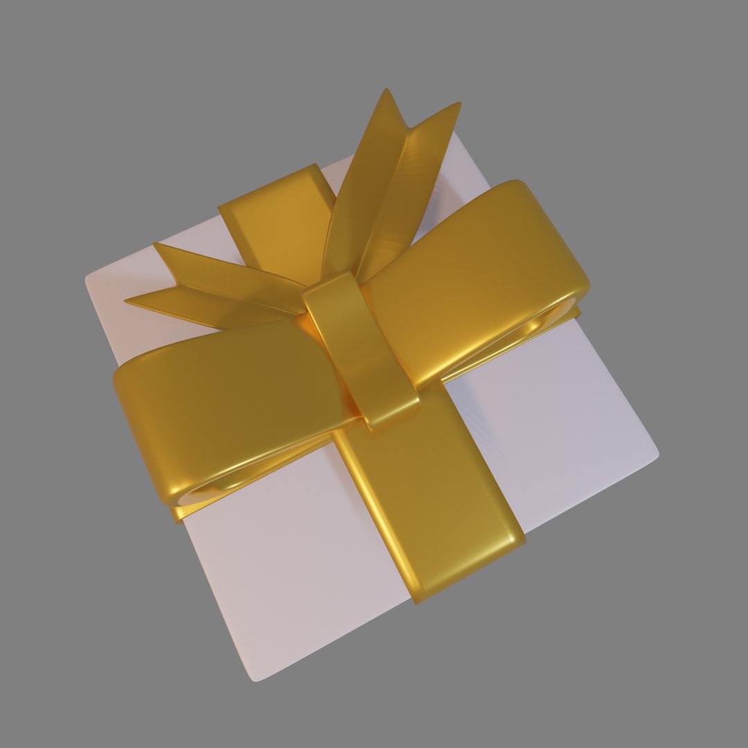 3D Giftbox Golden Ribbon Model - TurboSquid 2227523