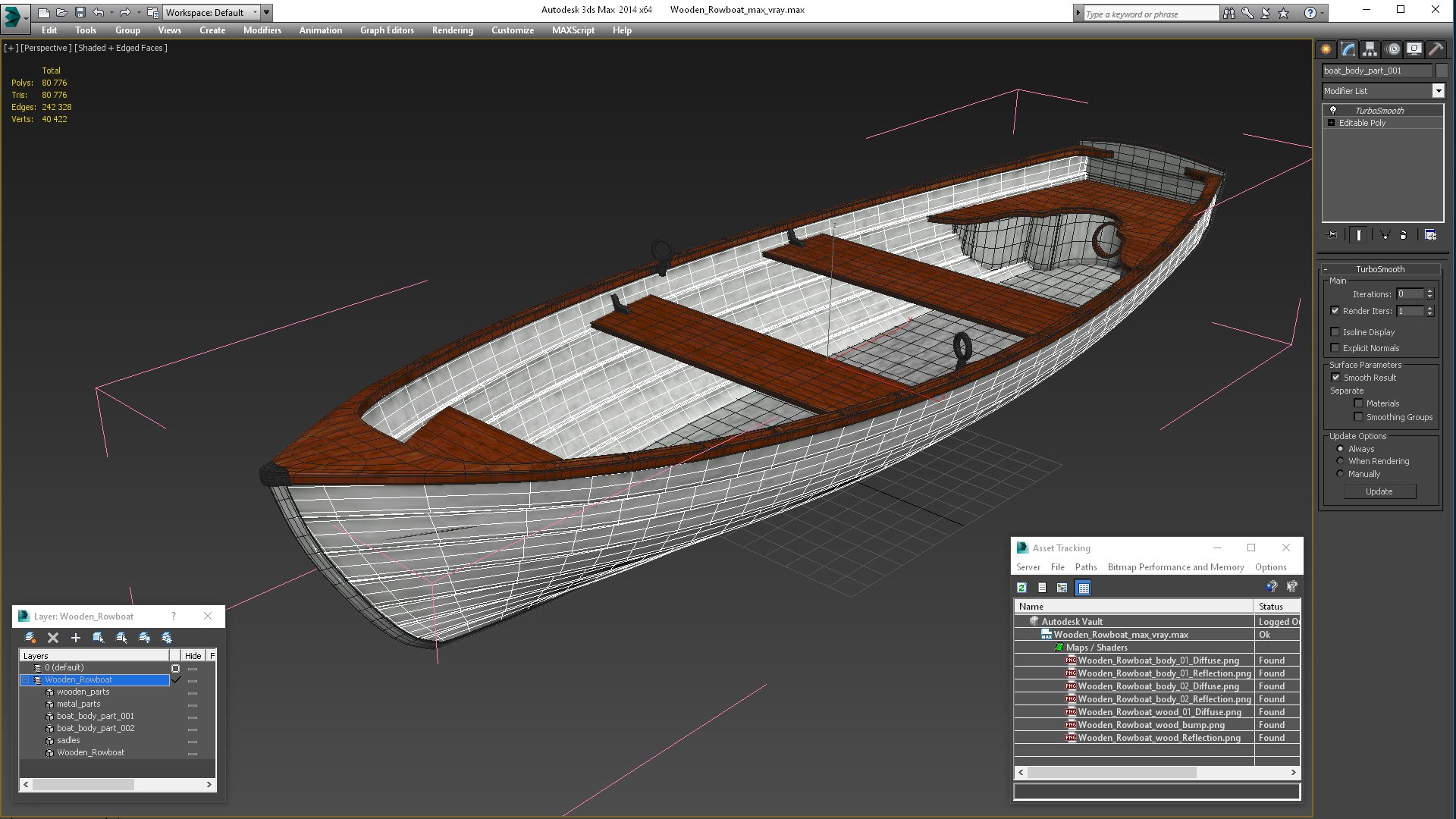 Wooden Rowboat 3D Model - TurboSquid 2195690