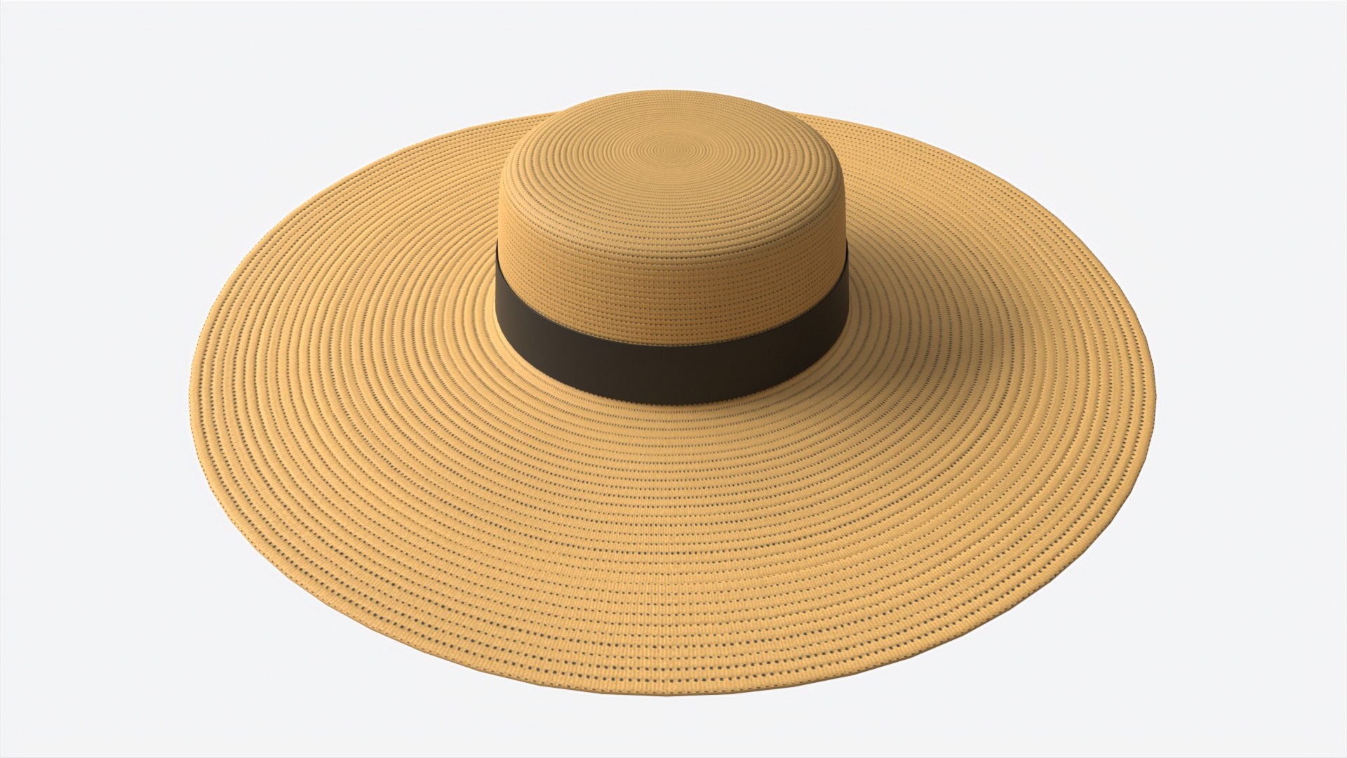 Wide Brim Straw Hat For Women 3D - TurboSquid 2054923