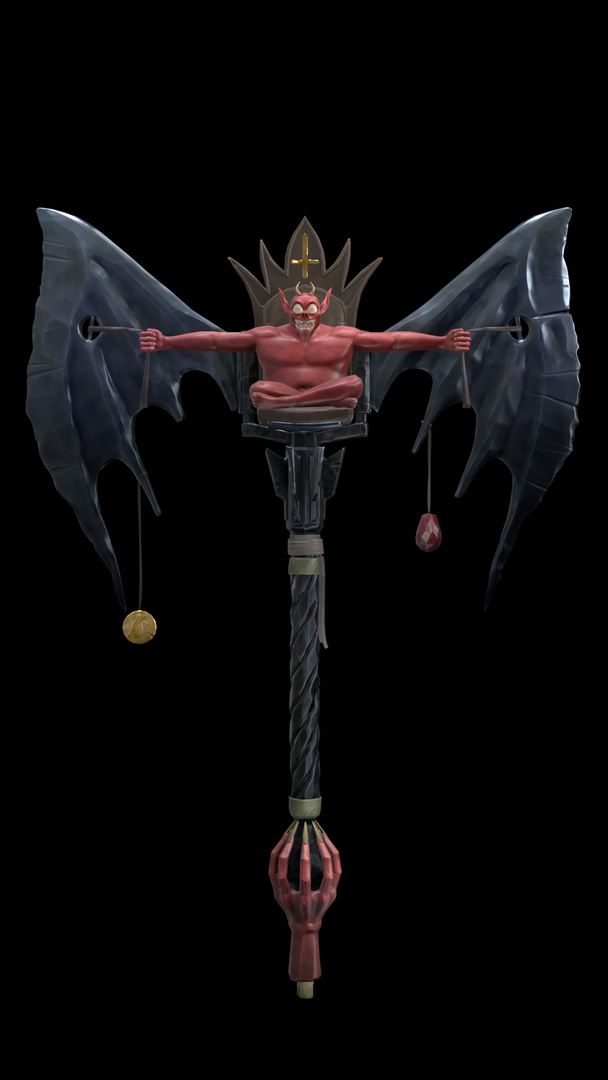 Stylized PBR Demon Battle Axe Game Weapon Prop model - TurboSquid 2173076