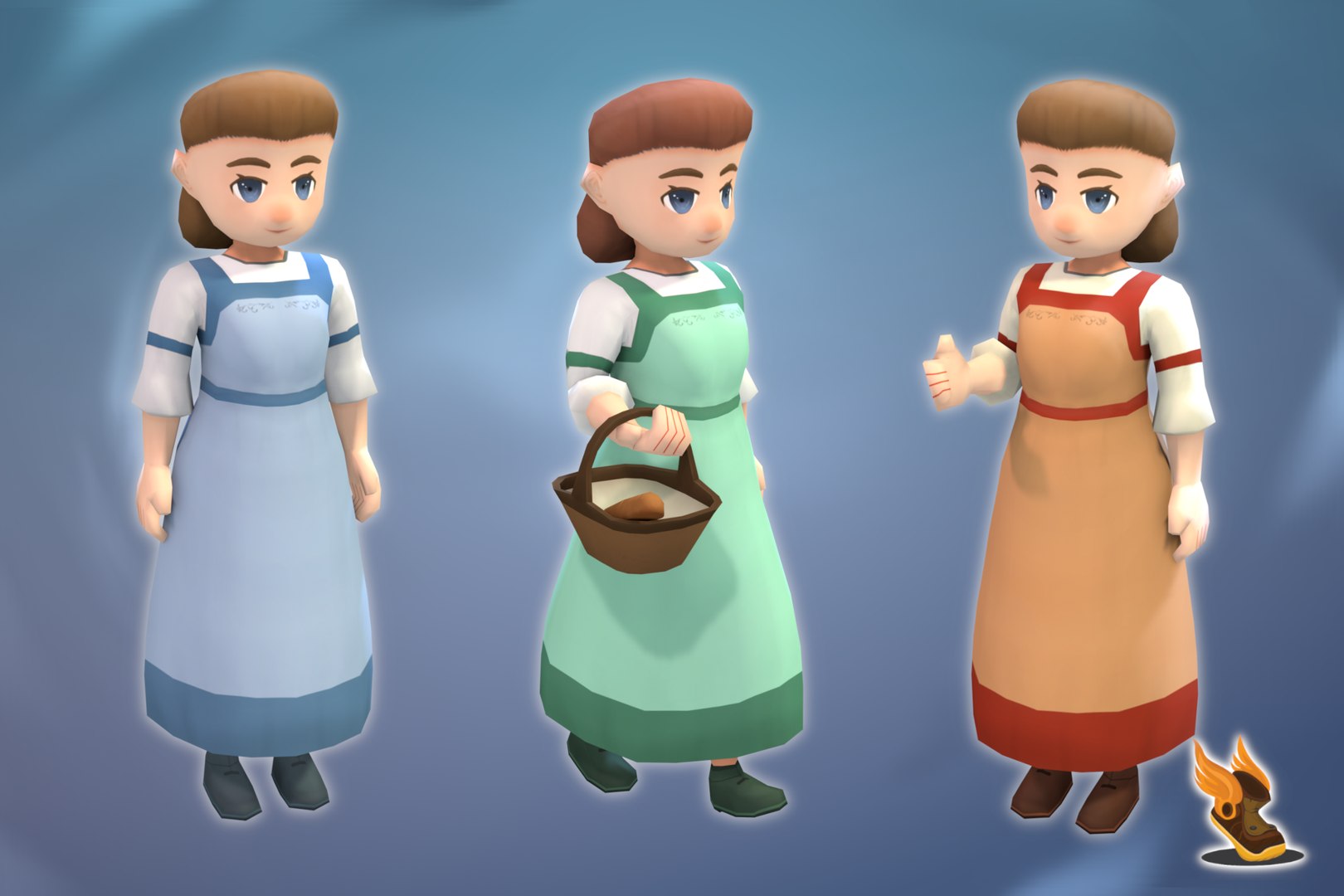3D Stylized NPC - Peasant Calla - TurboSquid 2097625
