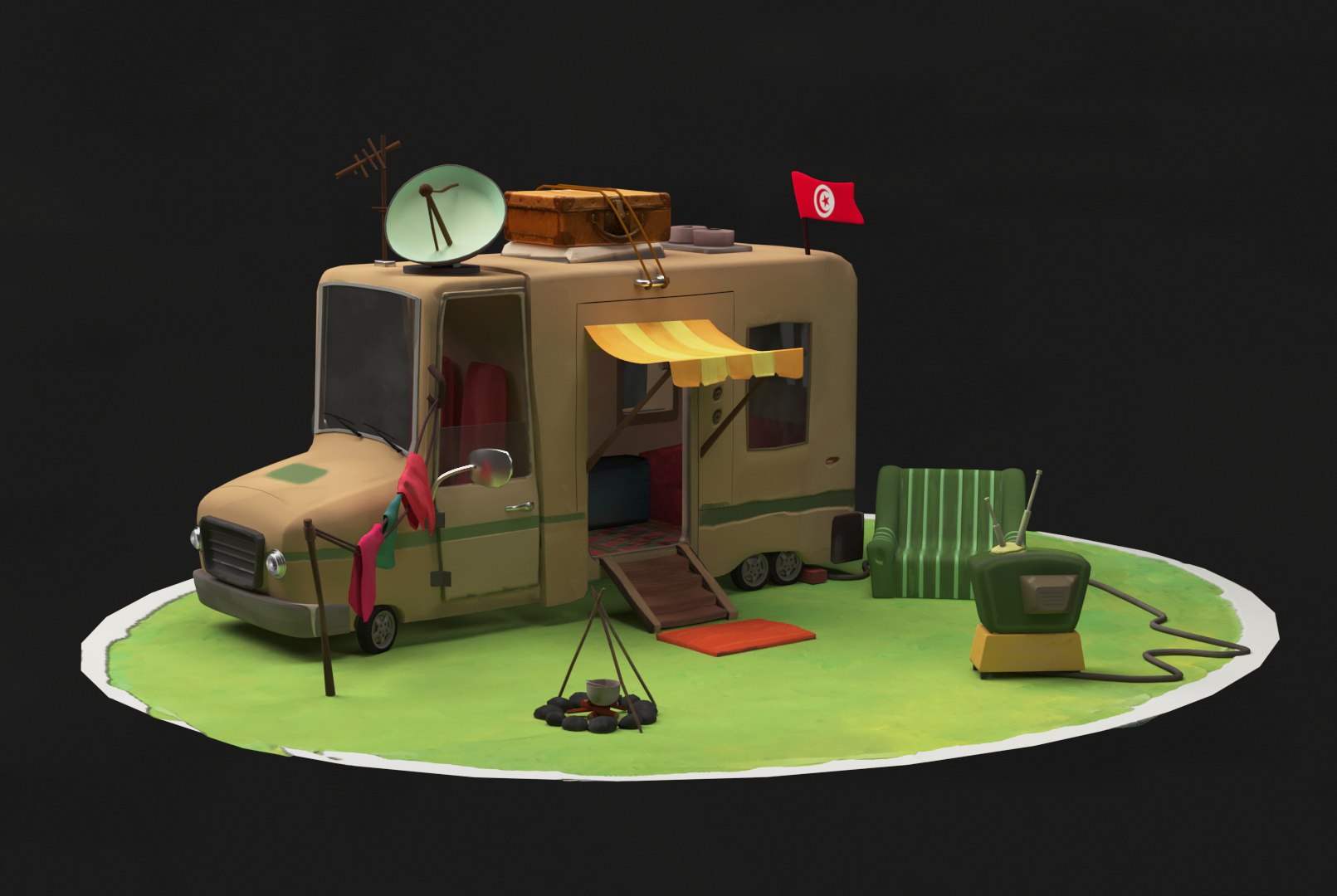Camping Car 3D Model - TurboSquid 1554850