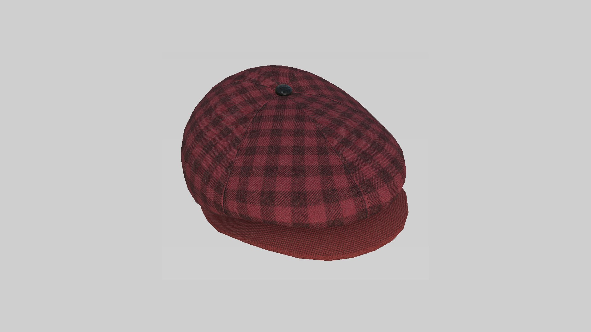 Newsboy Hat 09 Red Plaid - Character Fashion Design 3D model ...