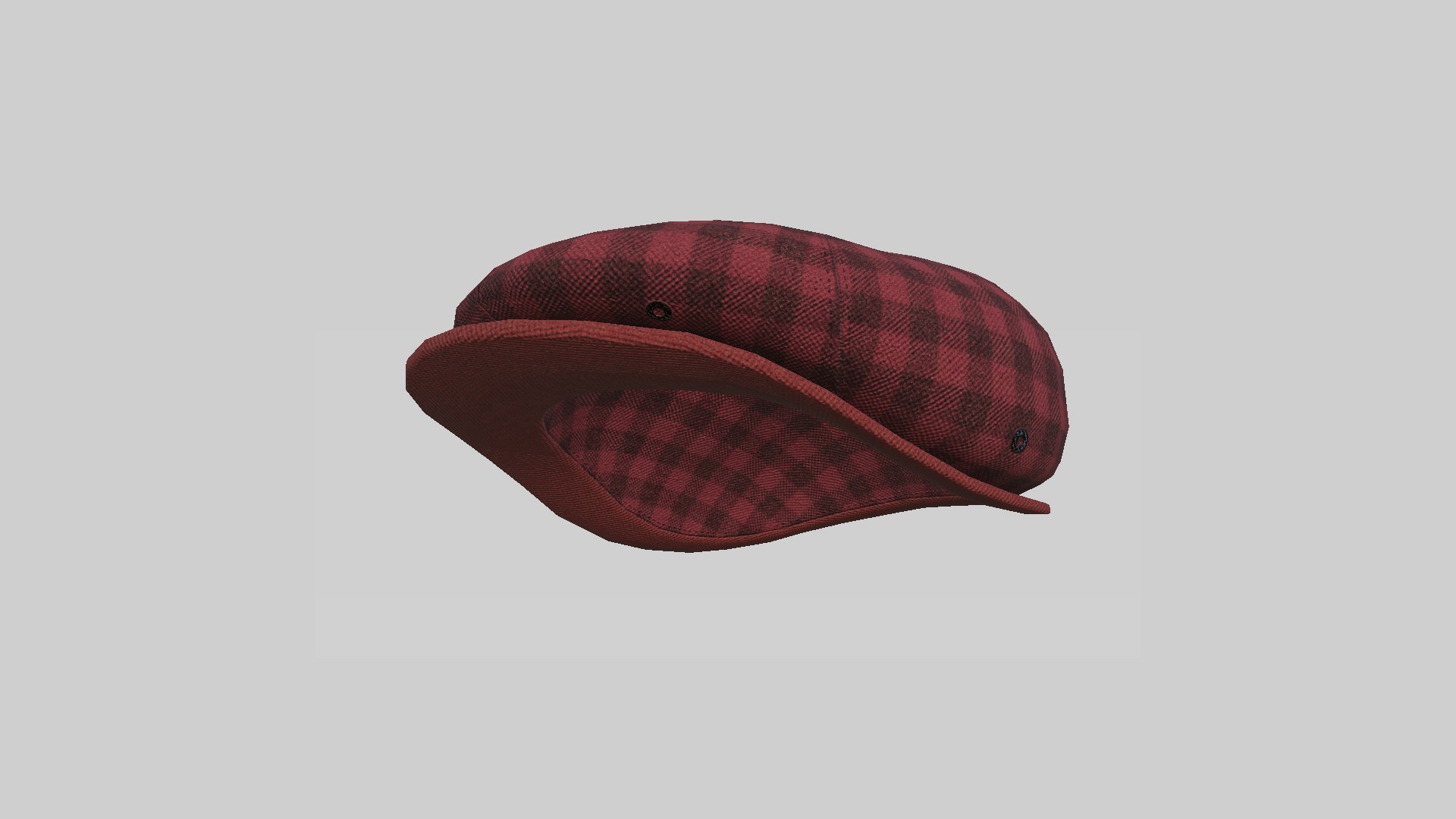 Newsboy Hat 09 Red Plaid - Character Fashion Design 3D model ...