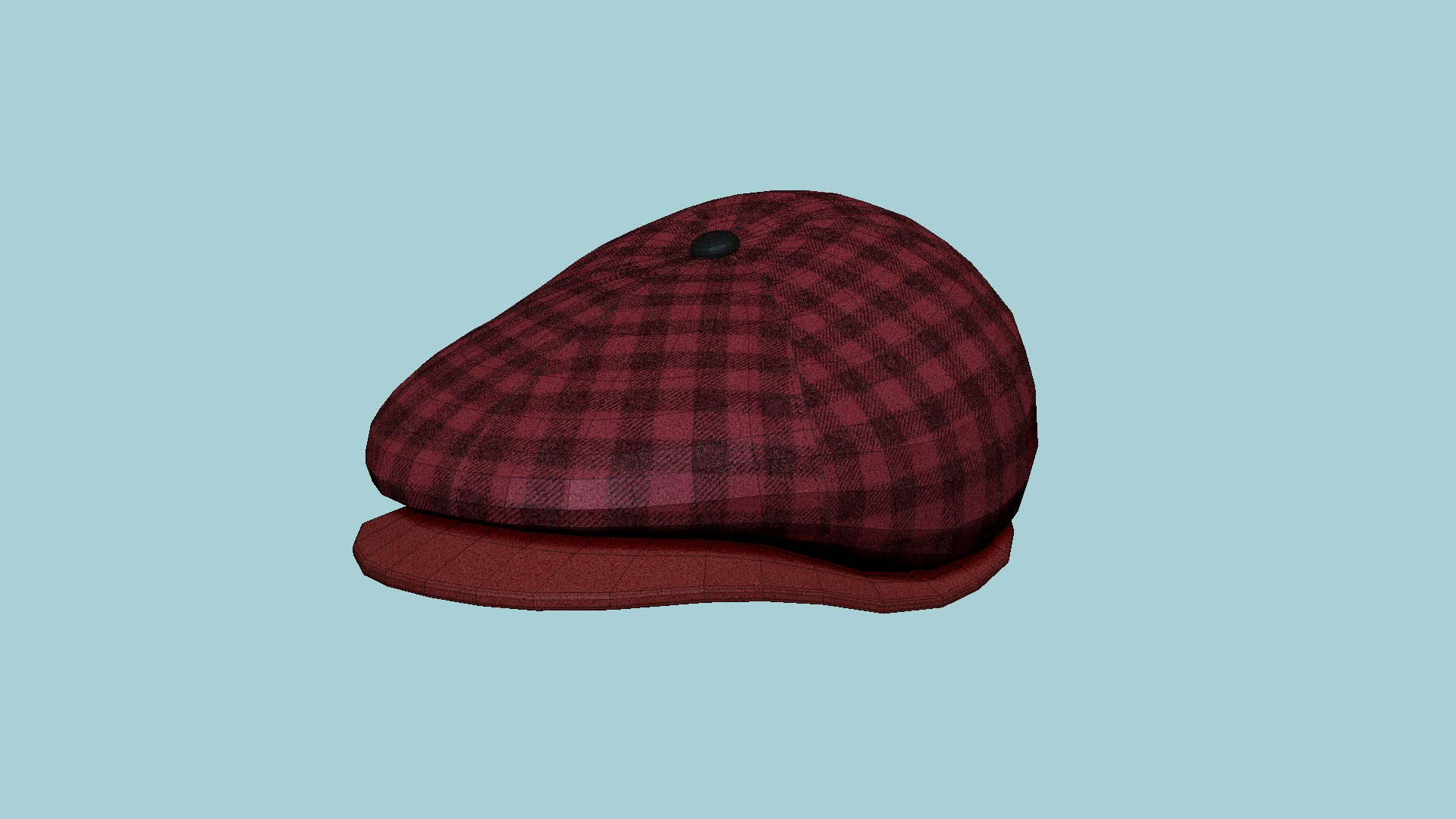 Newsboy Hat 09 Red Plaid - Character Fashion Design 3D model ...