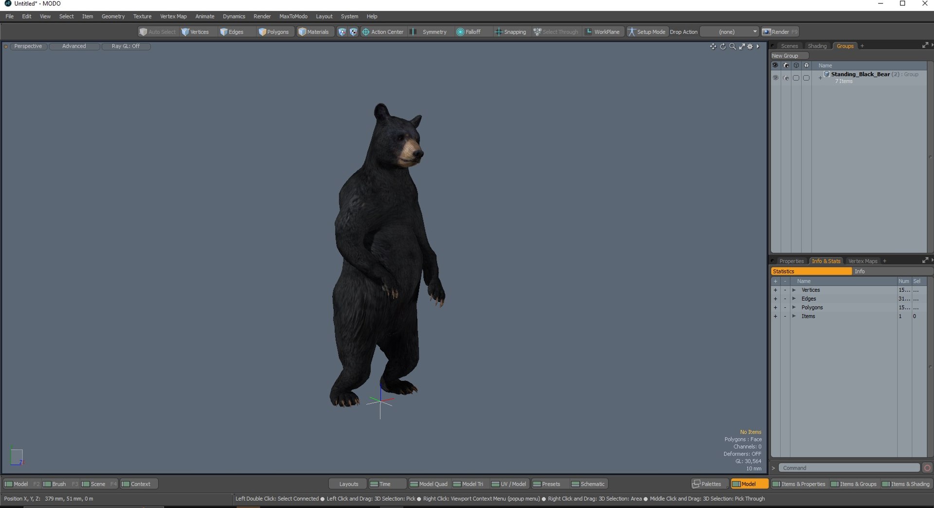 3D Model Standing Black Bear - TurboSquid 2253913